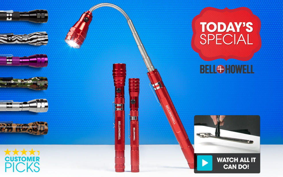 (HSN) Bell + Howell iScope Magnetic Extendable Flashlight 3-pack ...