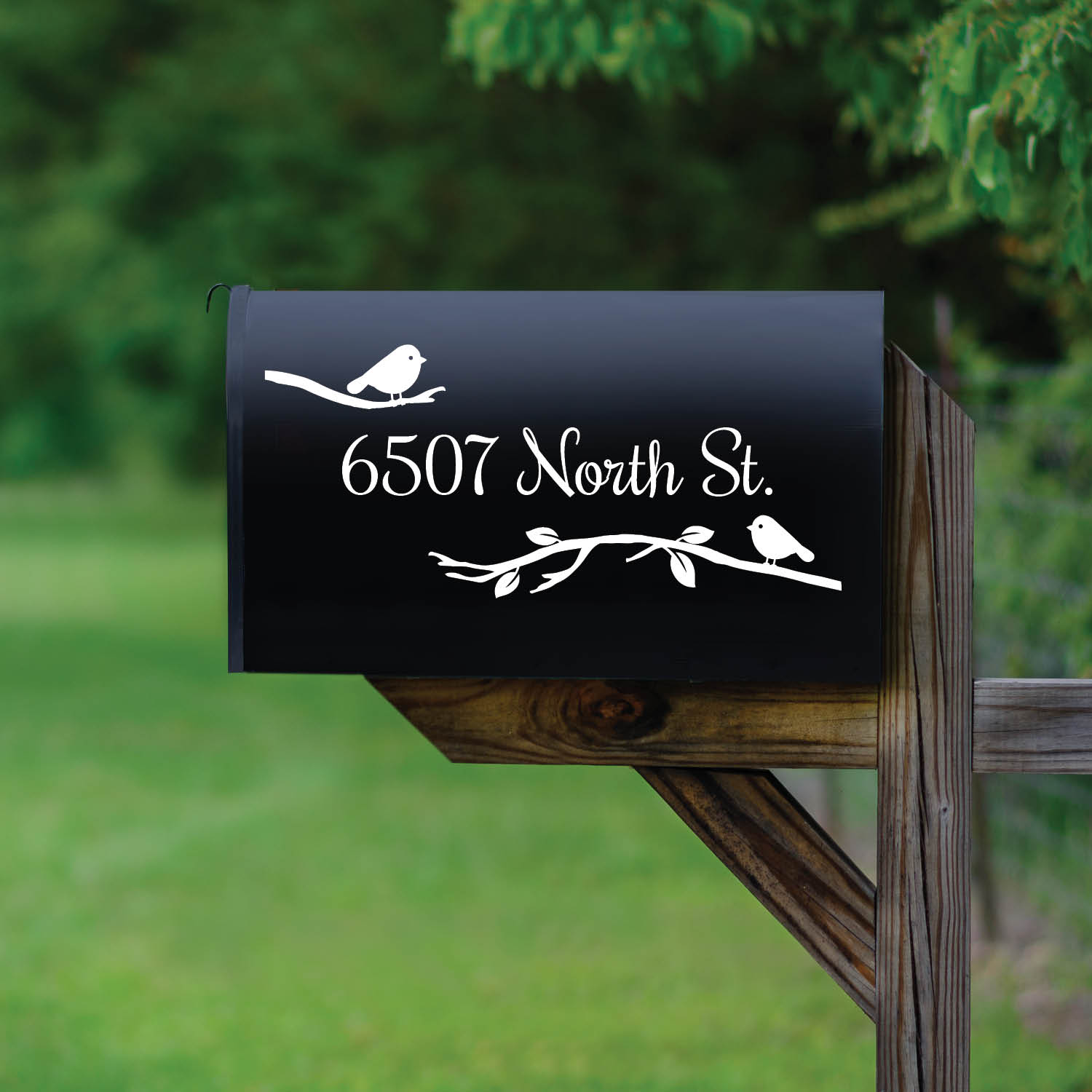Birds Of A Feather Personalized White Mailbox Decal | HSN