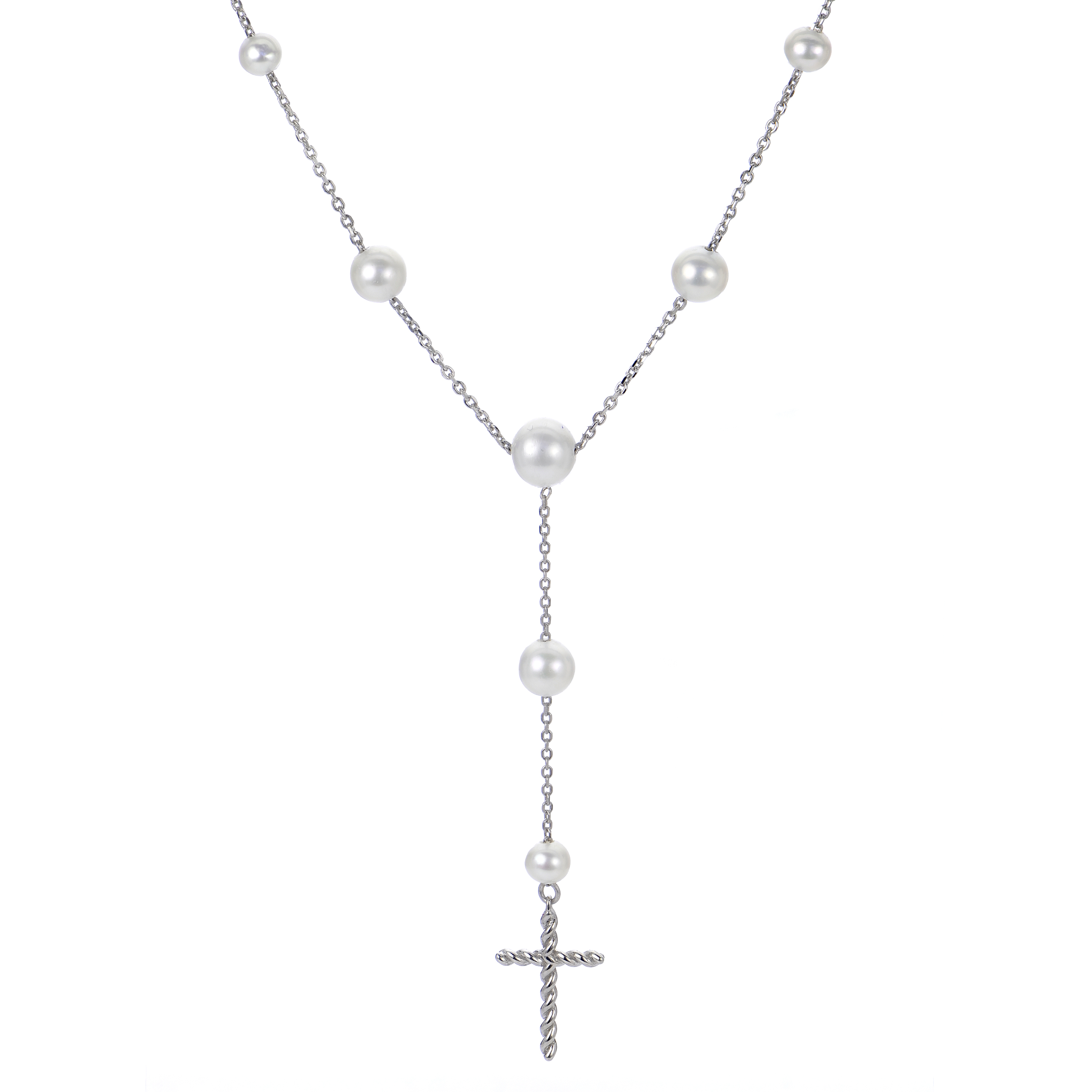 4-7mm Cultured Freshwater Pearl Cross Drop Y-Necklace | HSN