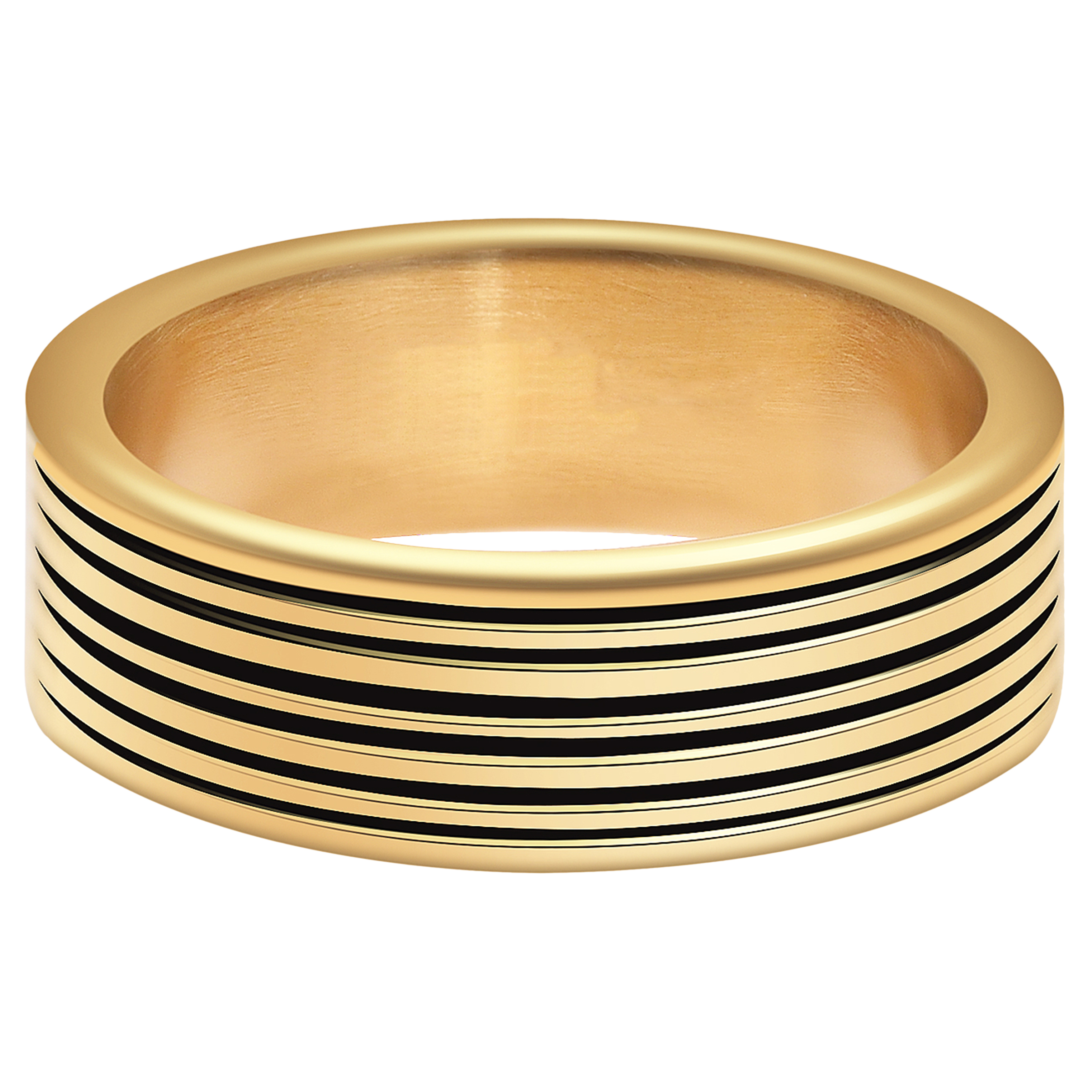 Geoffrey Beene Men's Stainless Steel Engraved Edge Band Ring | HSN