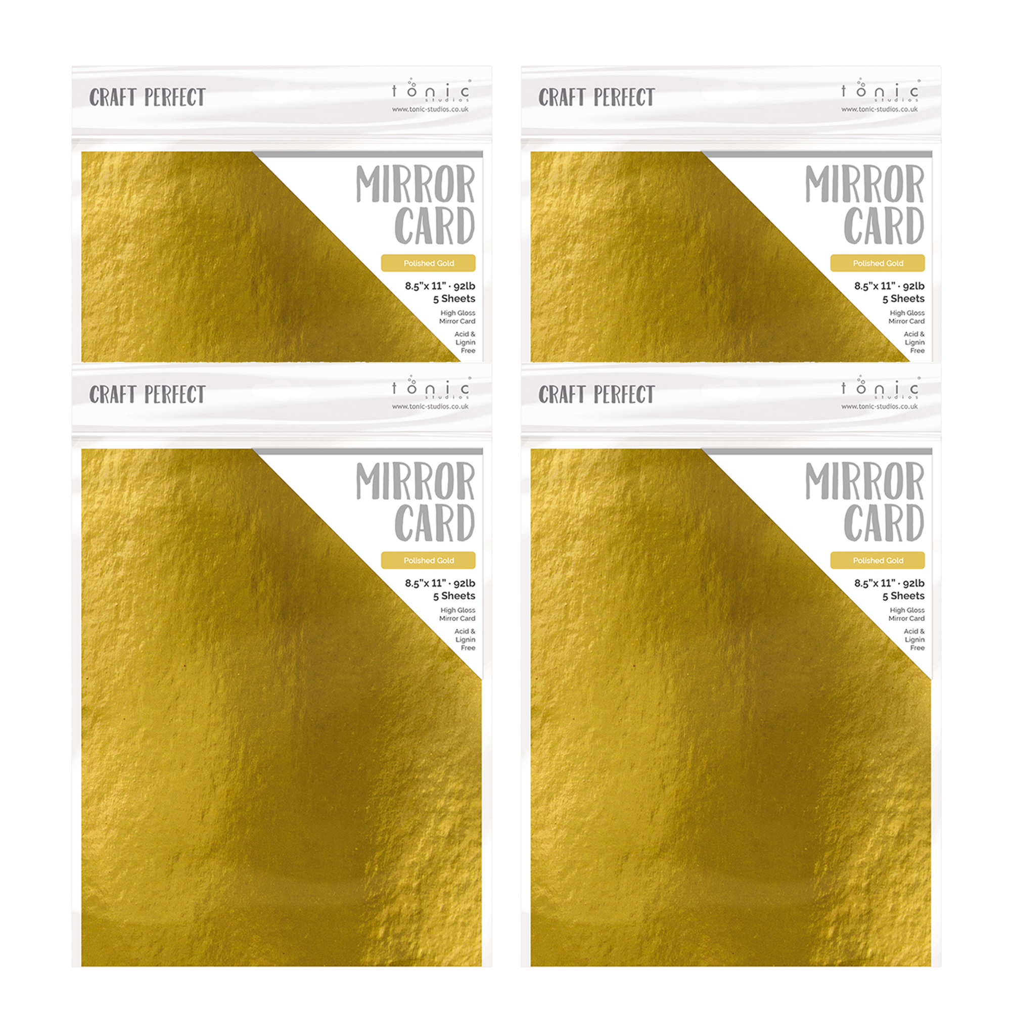 Tonic Studios Craft Perfect - Mirror Card - Gloss - Polished Gold ...