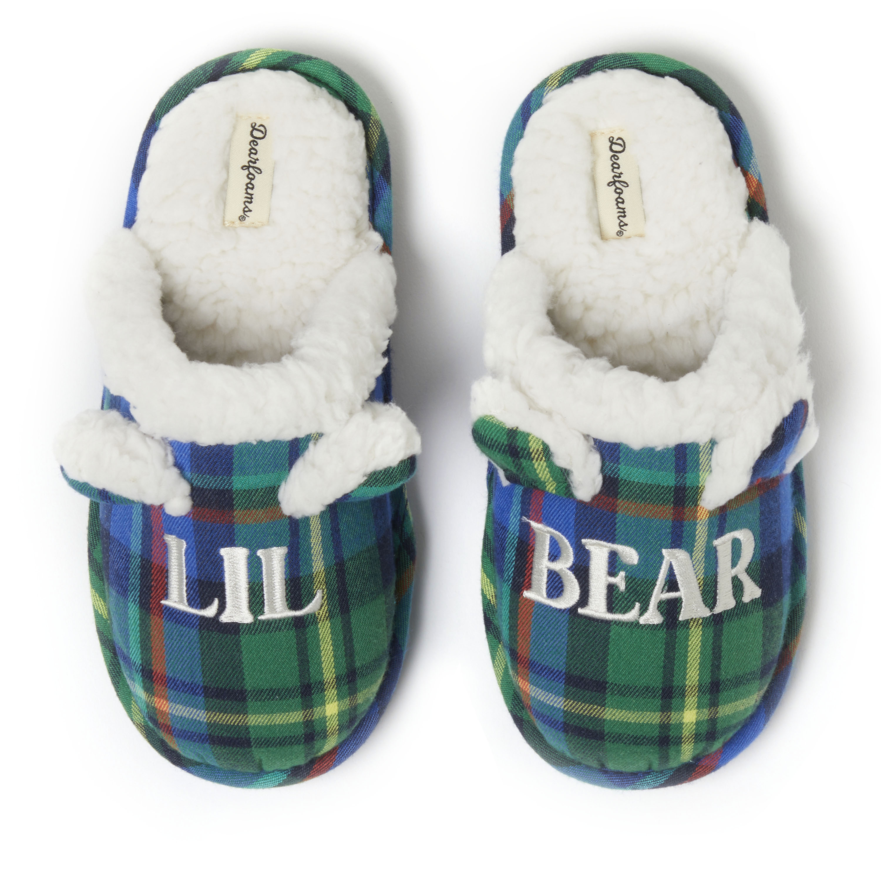 Dearfoams Kid's Lil Bear Matching Christmas Slippers | HSN