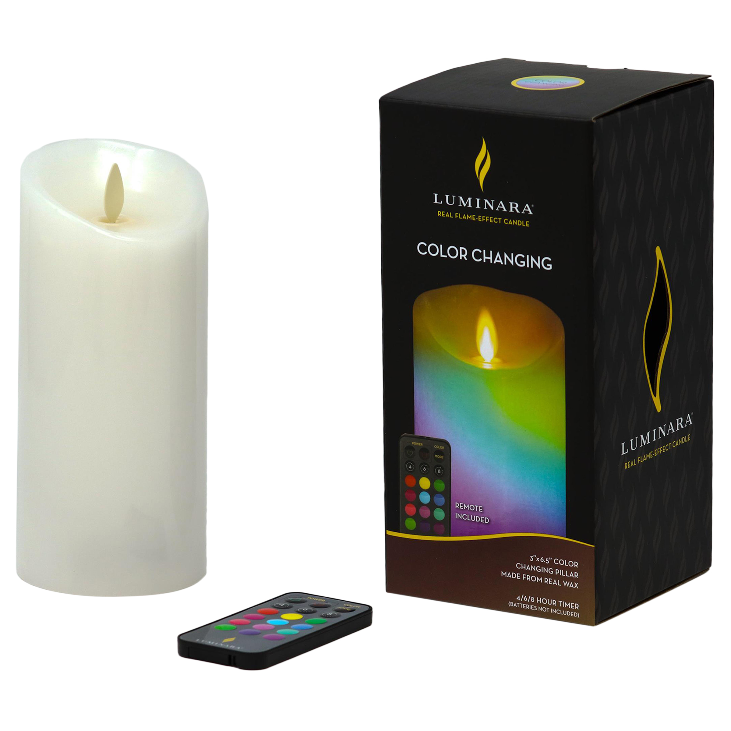 Luminara 6 inch Tall Color Changing Candle with Remote Control ...