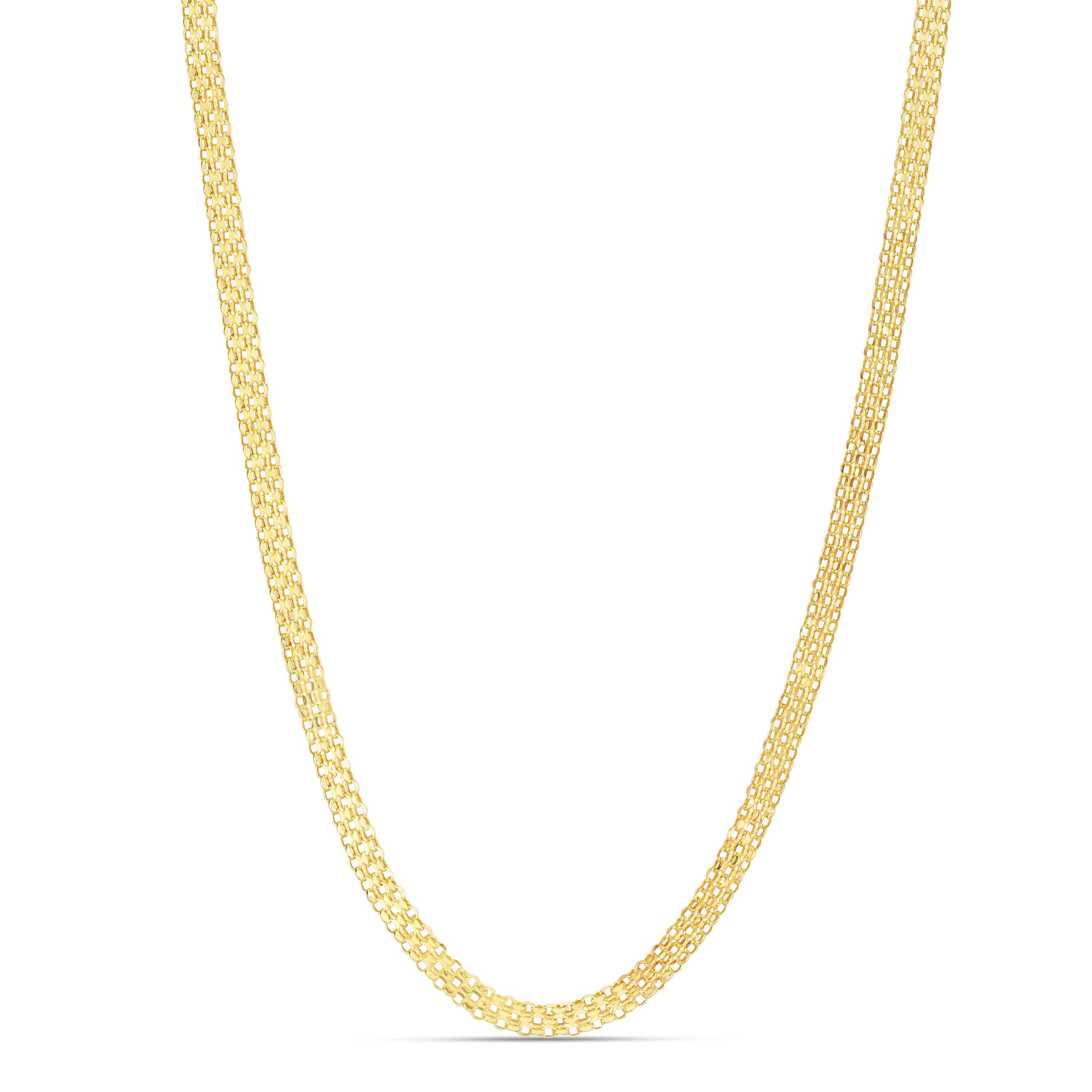 14K Gold 3-Row 20" Bismark Chain | HSN