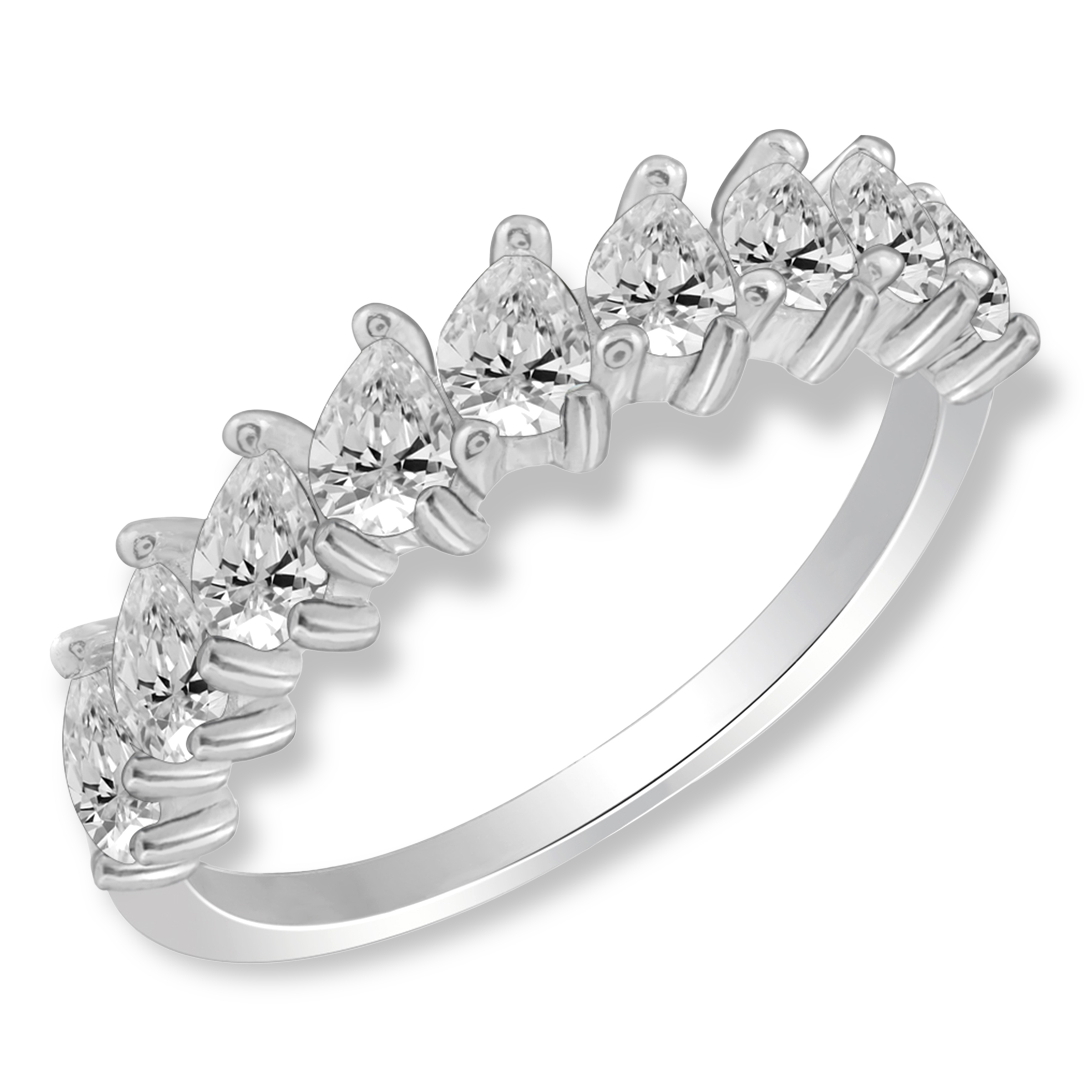 Radiance by Absolute™ 2.45ctw Pear-Cut Semi-Eternity Ring | HSN
