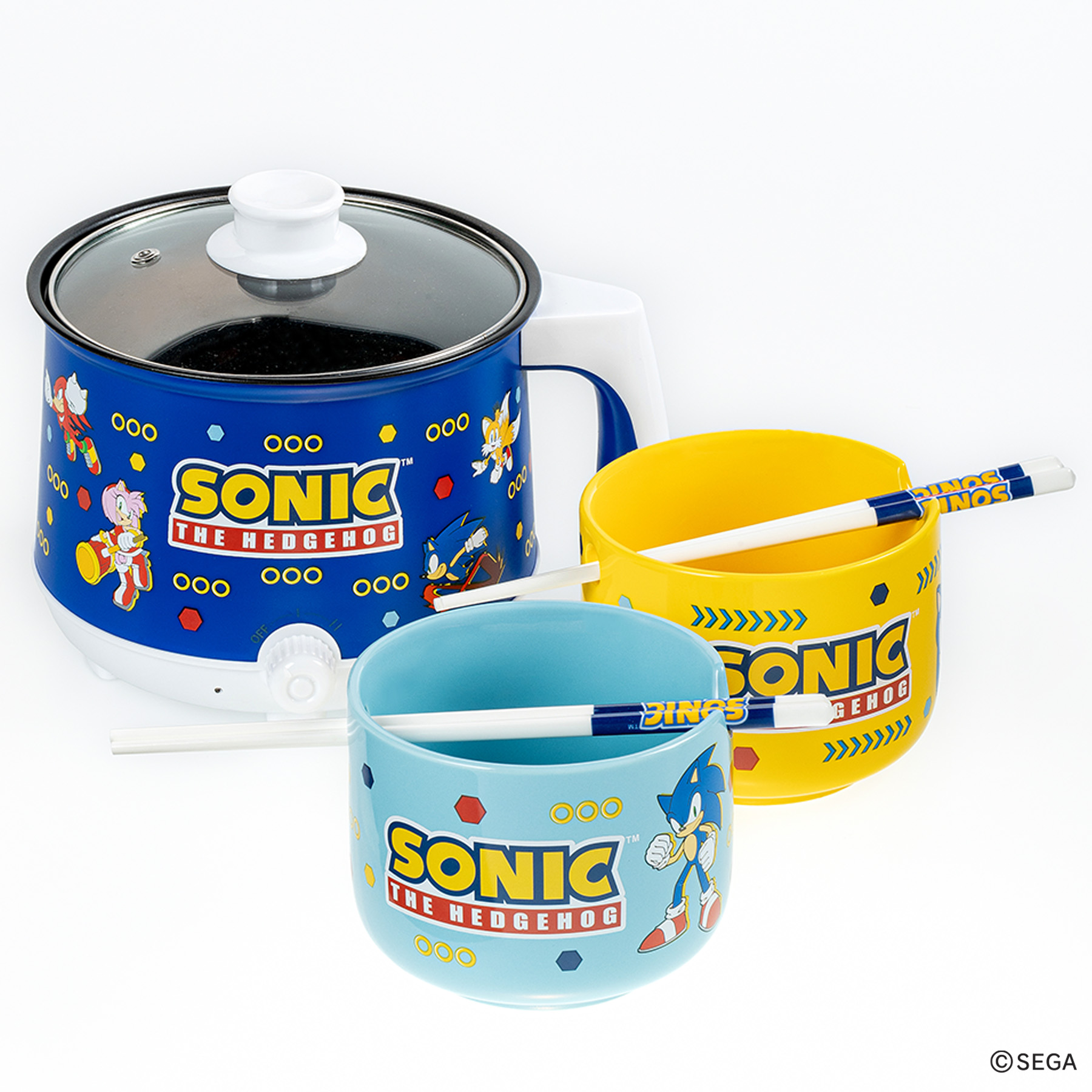 Uncanny Brands Sonic The Hedgehog Hot Pot with Ramen Bowls - 23412070 | HSN