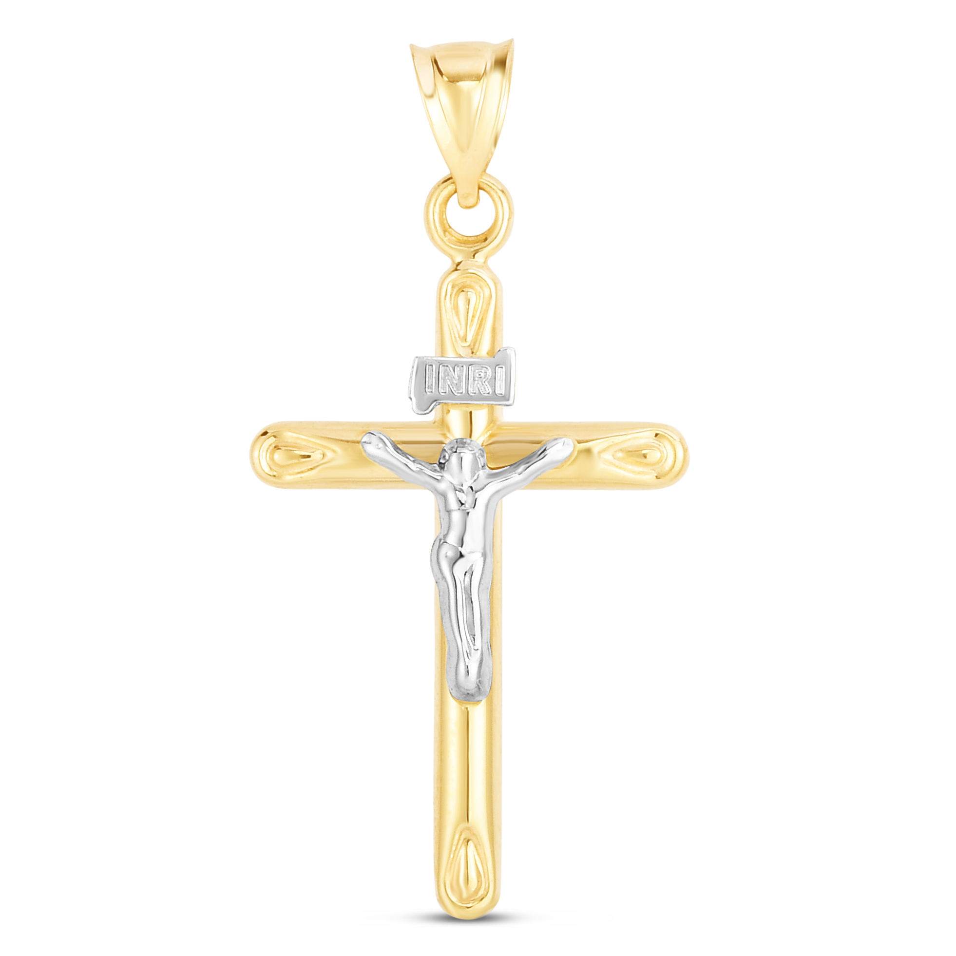 14K Yellow Gold Figurine Cross Pendant | HSN