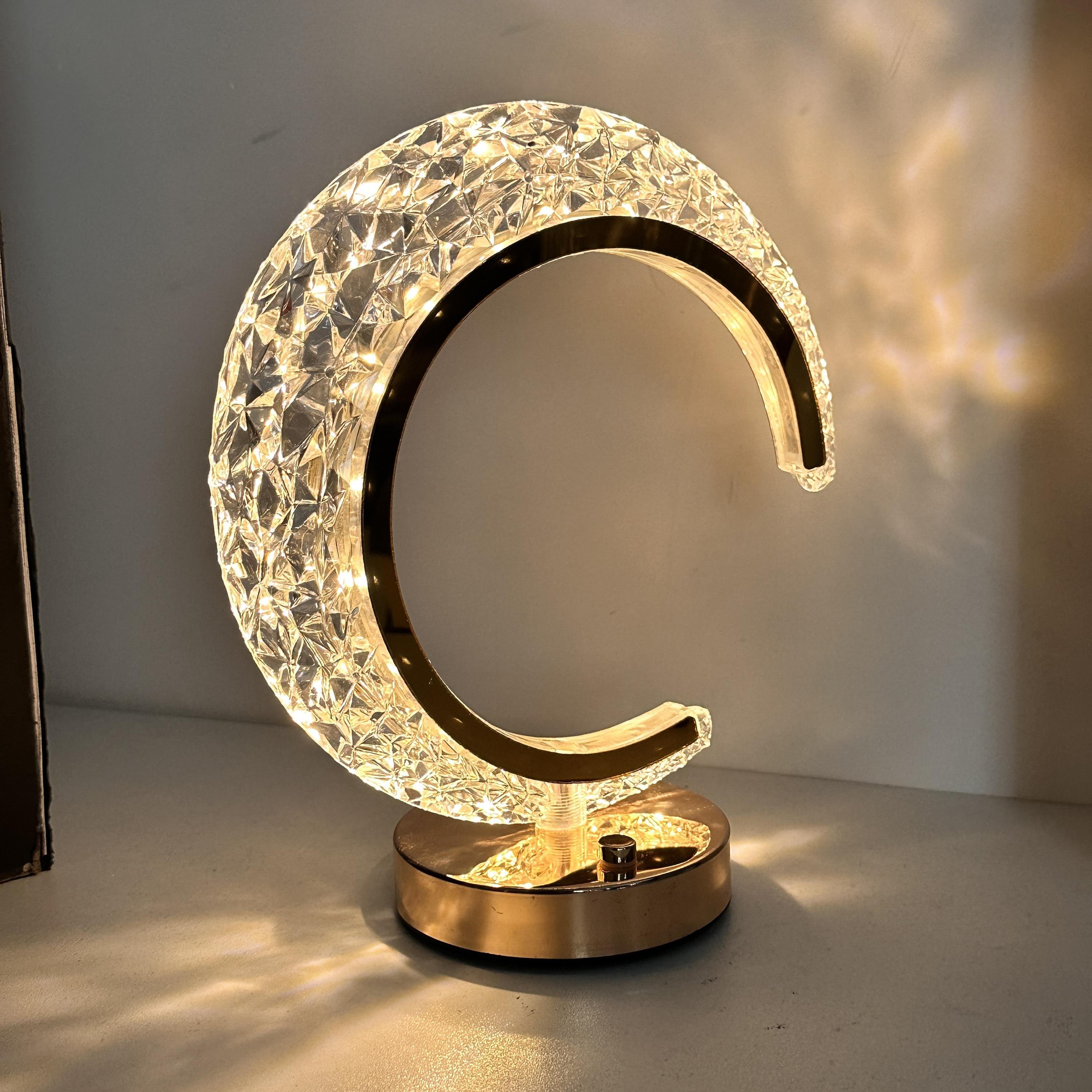 LAX Gadgets Night Light Crescent LED Crystal Lamp | HSN