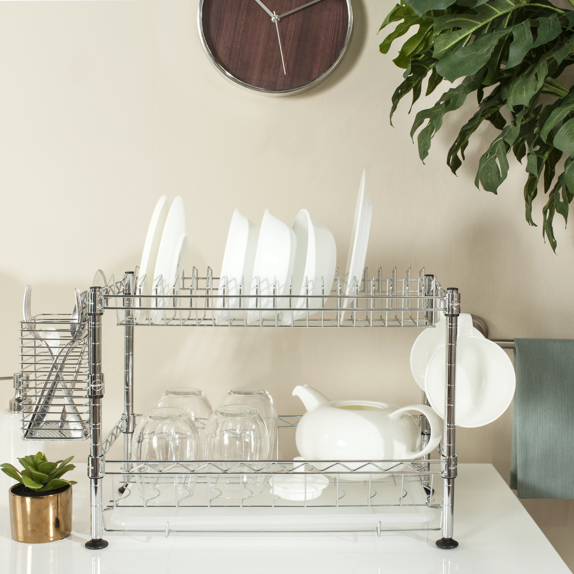 Happimess Darina Adjustable Wire Dish Rack - Chrome | HSN