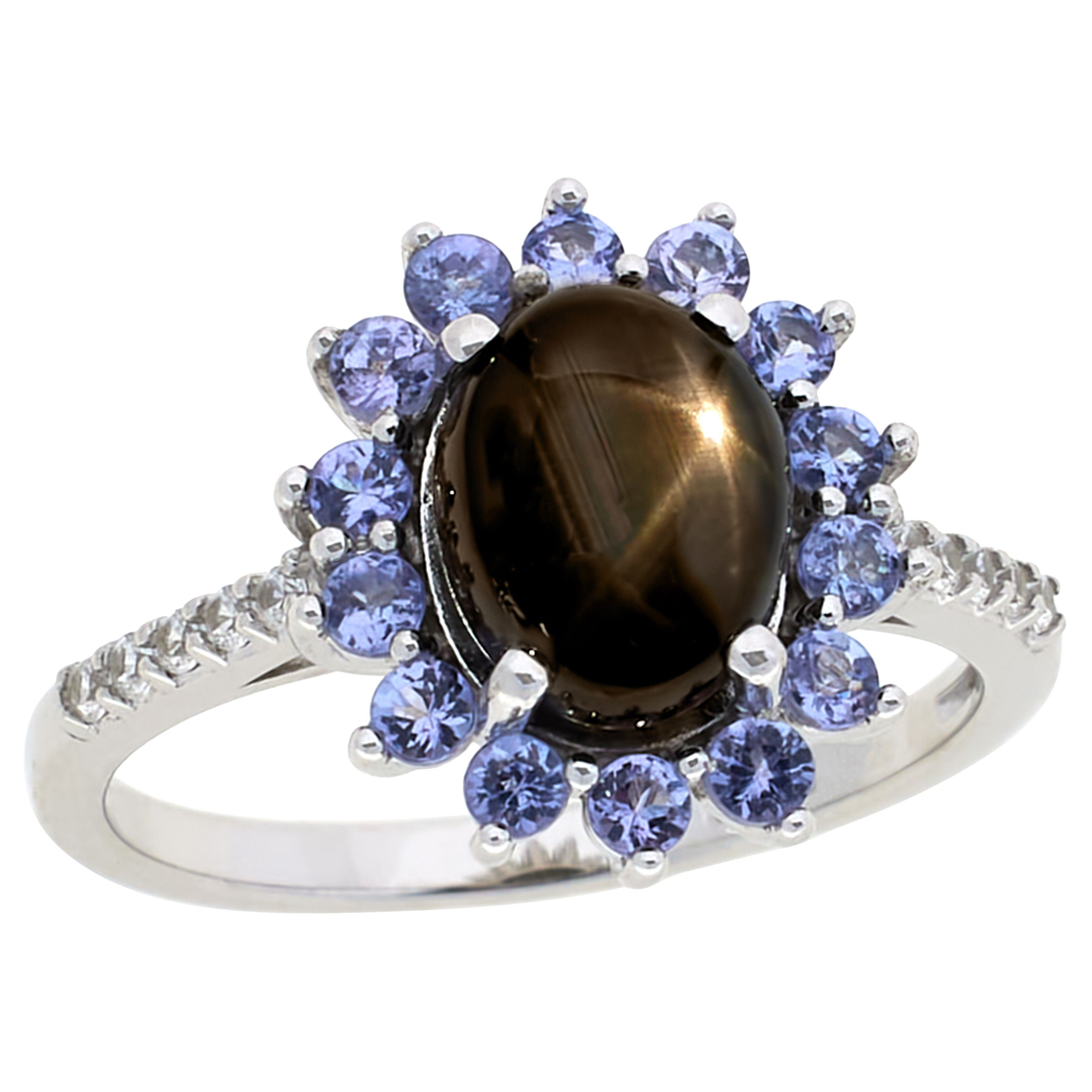 Colleen Lopez Black Star Sapphire and Tanzanite Ring - 21432437 | HSN
