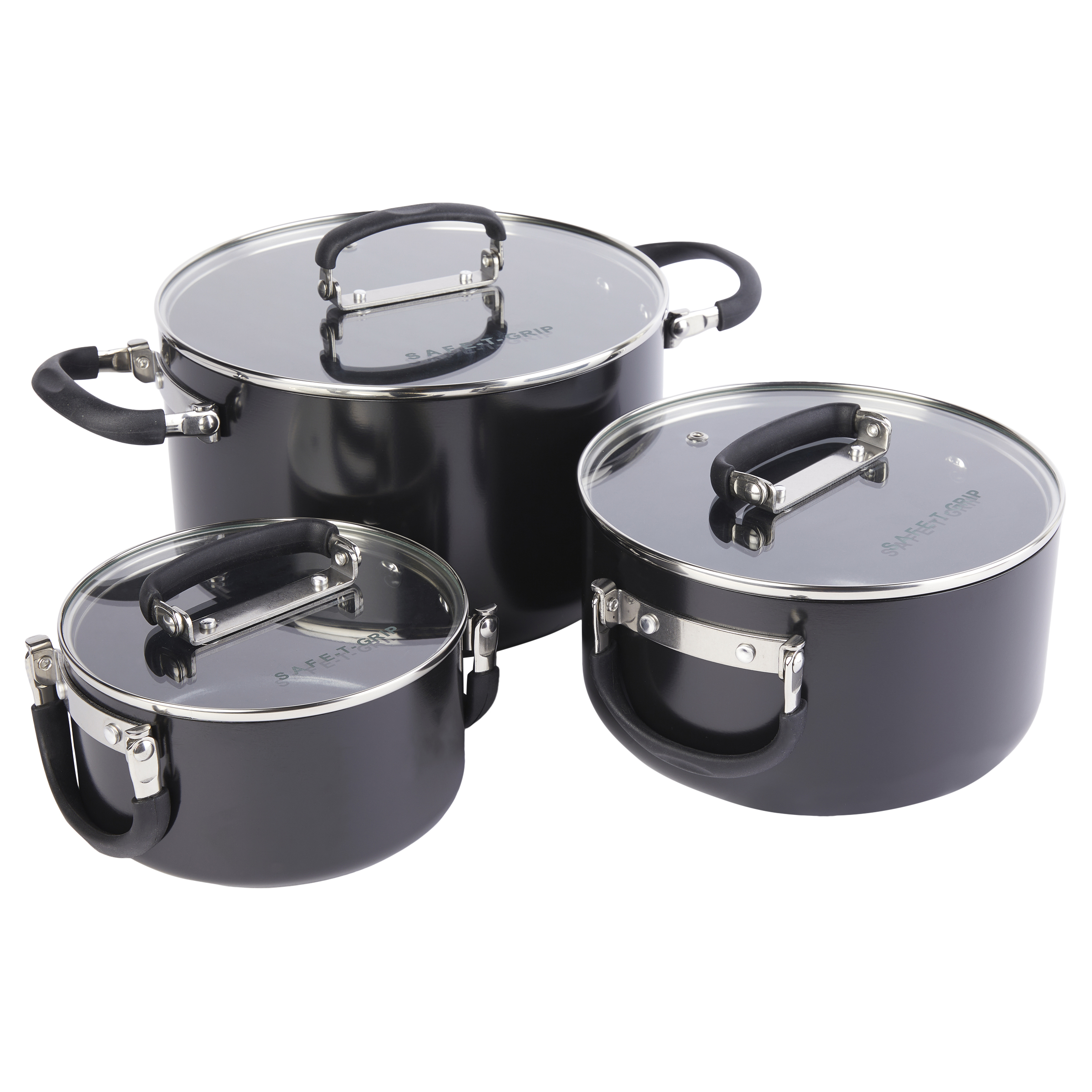 Safe-T-Grip 6-piece Stacking Cookware Set - 22851753 | HSN