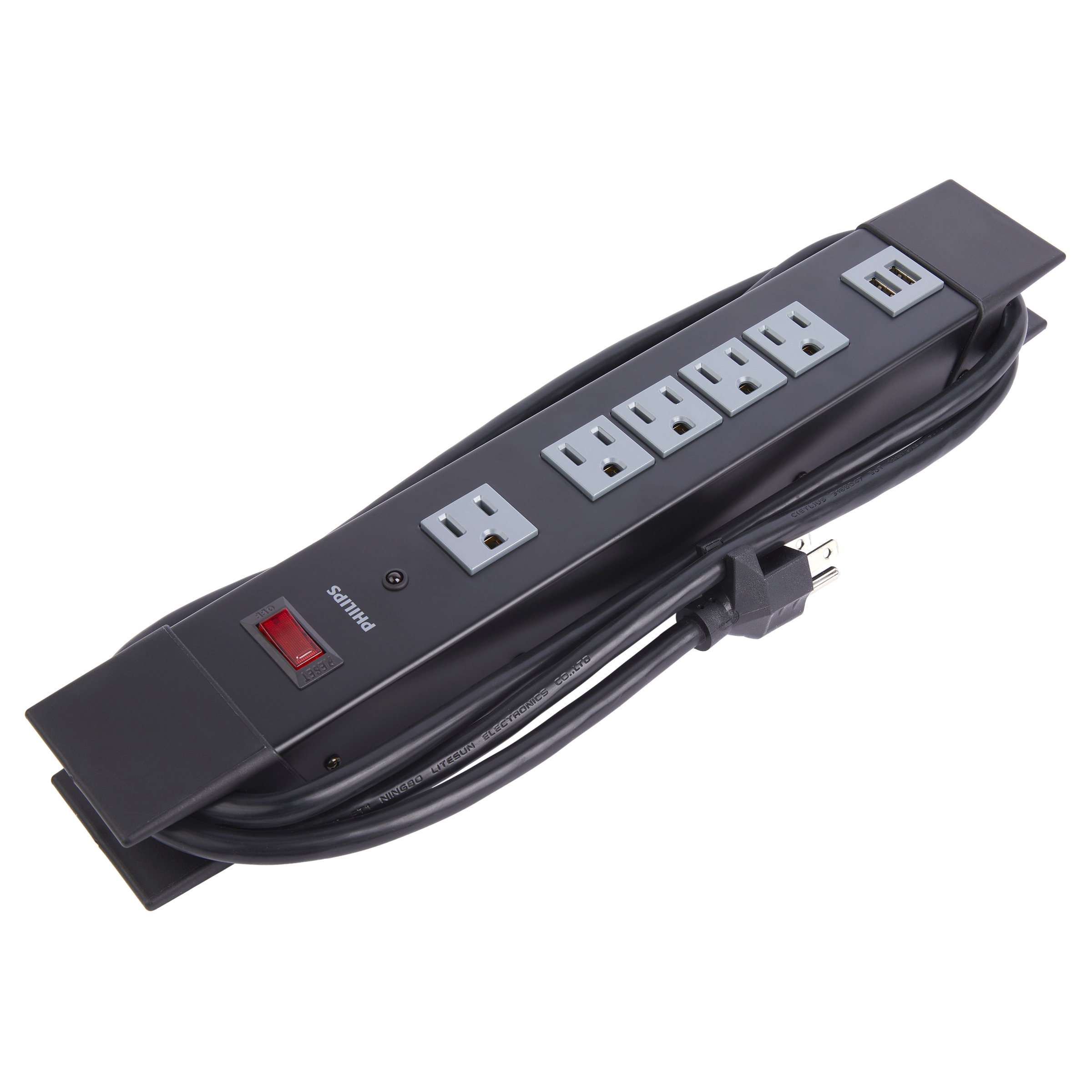 Philips Magnet-Mount 5-Outlet 2-USB Surge Protector | HSN