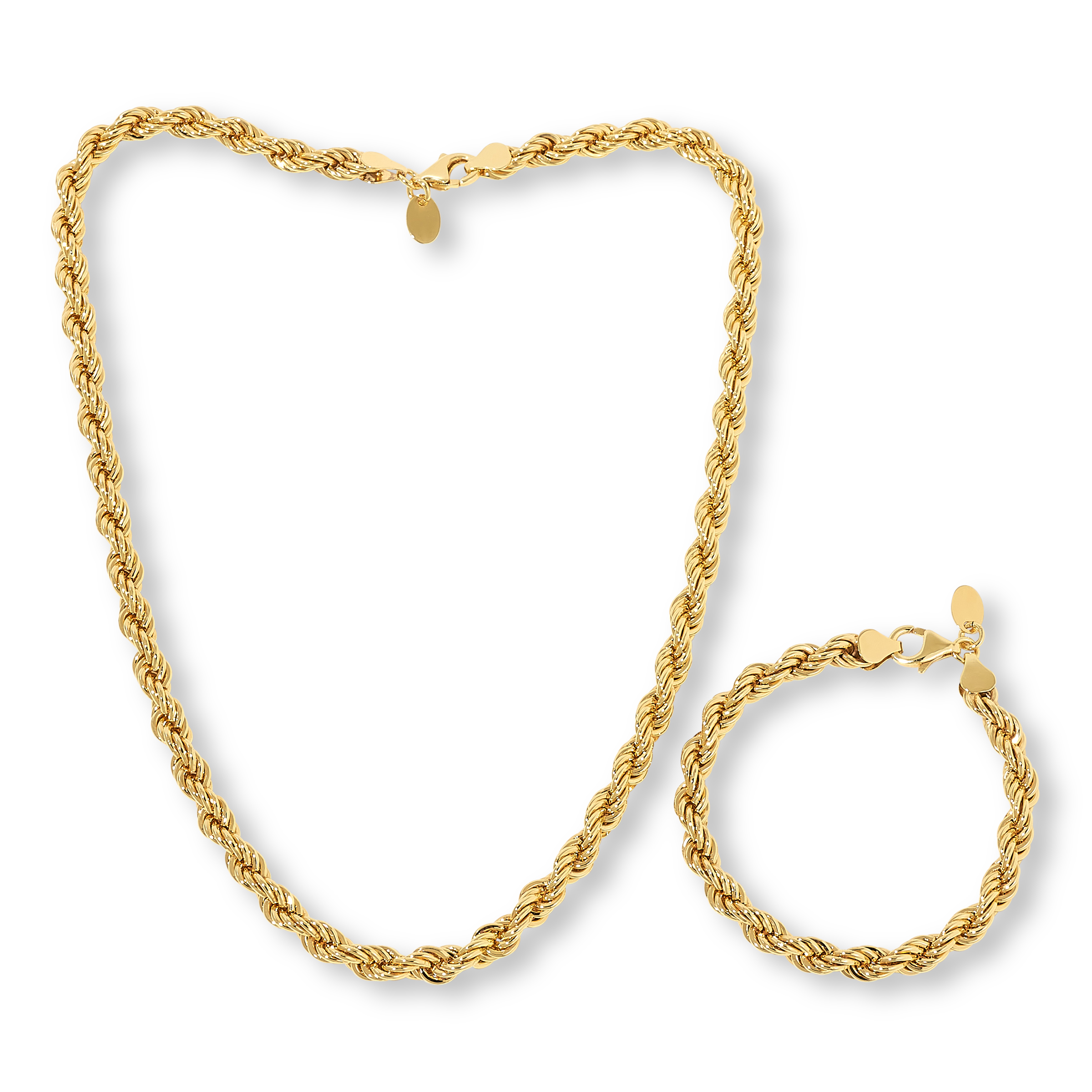 Bellezza Bronze Rope Chain Necklace and Bracelet 2-piece Set | HSN