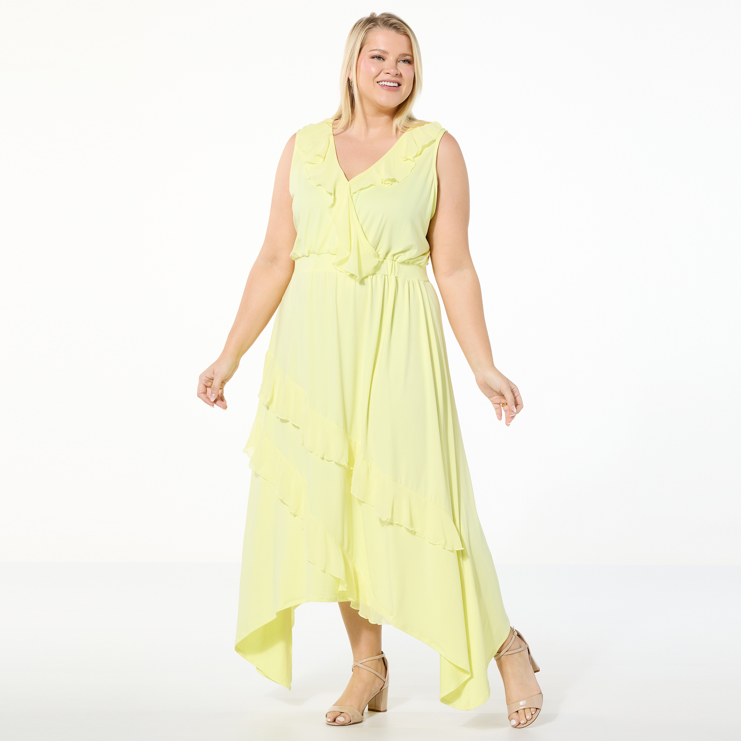 C Wonder by Christian Siriano Ruffle Maxi Dress | HSN