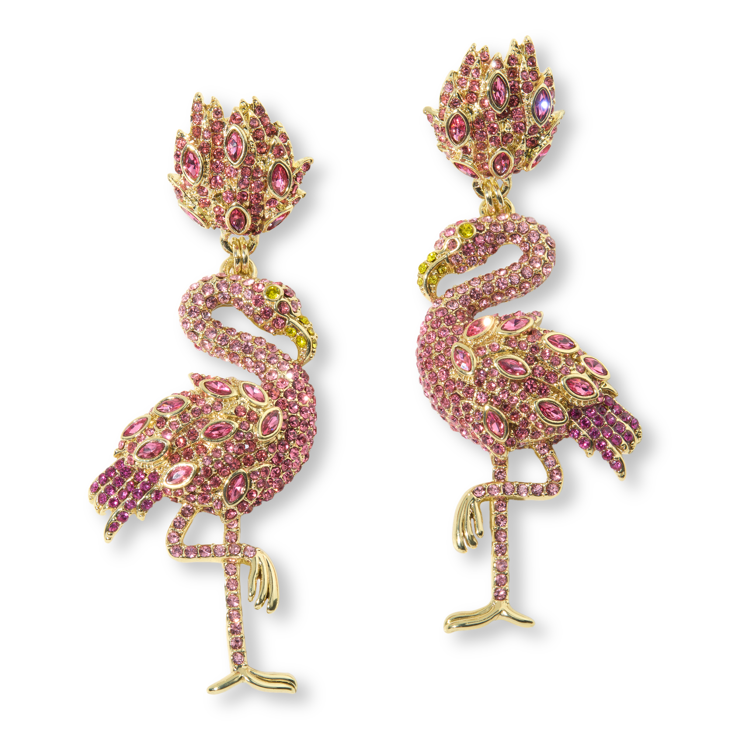 "As Is" Heidi Daus Flamingo Flamboyance Crystal-Accented Drop Earrings ...