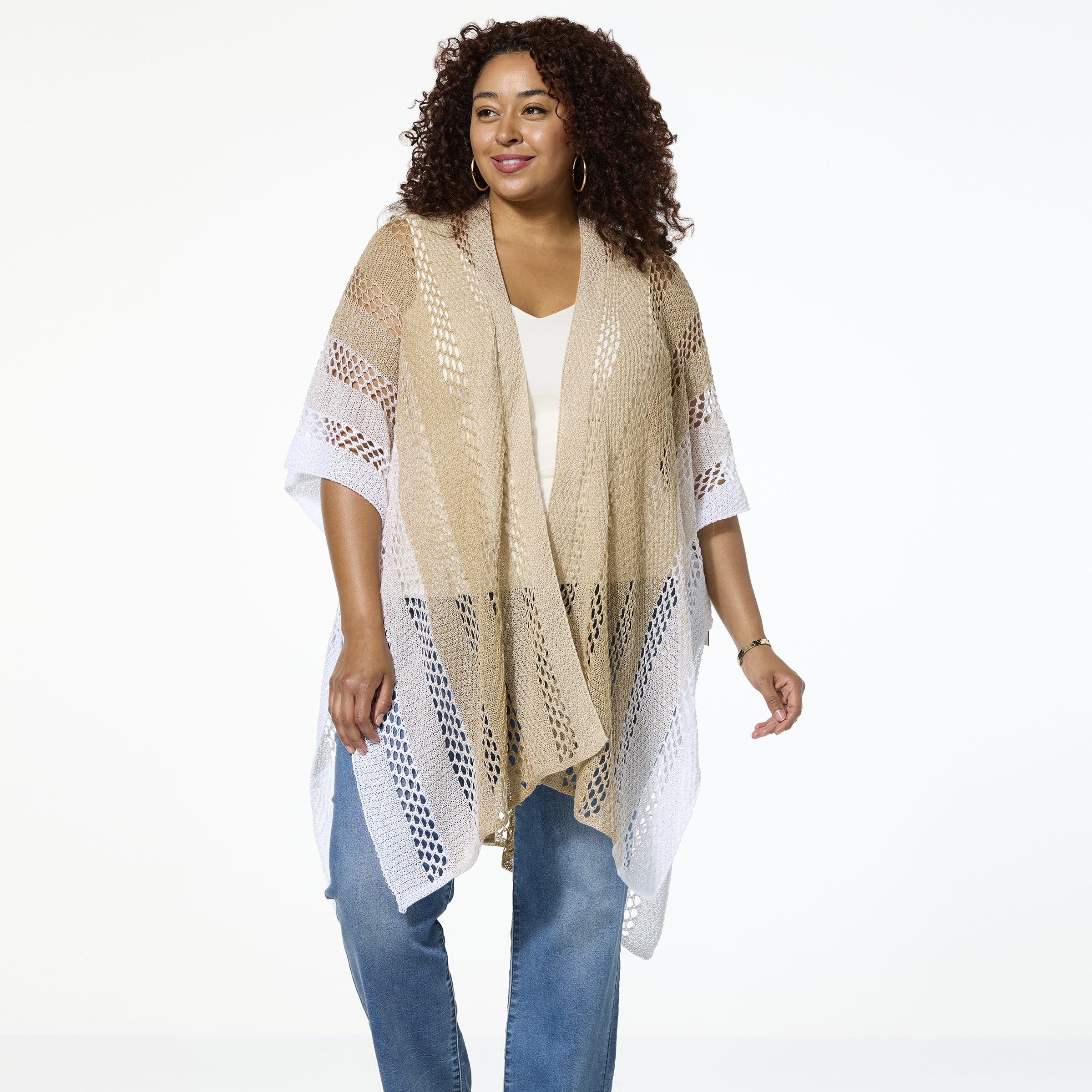 Vince Camuto Ombre Open Knit Topper | HSN