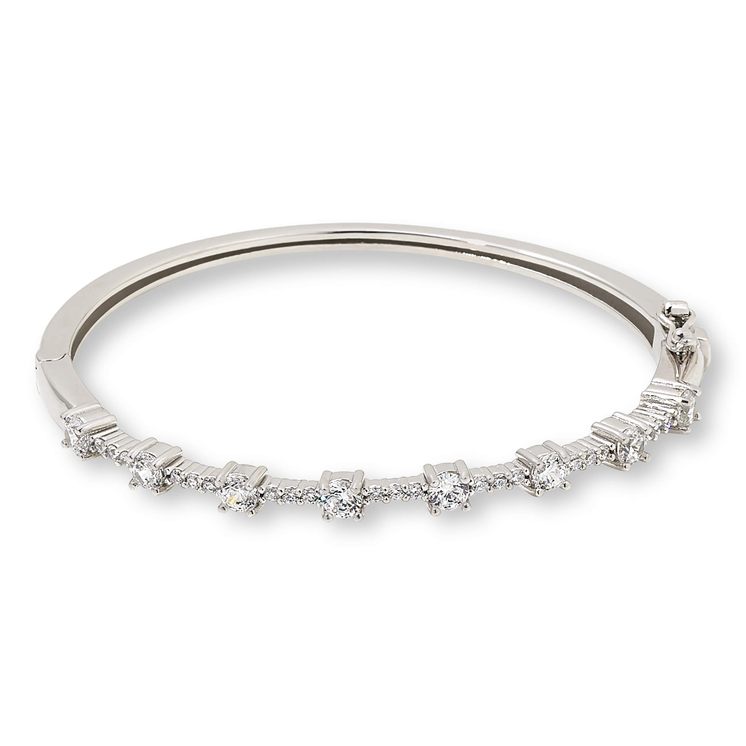 Radiance by Absolute™ Pavé and Prong Round Hinged Bangle Bracelet | HSN