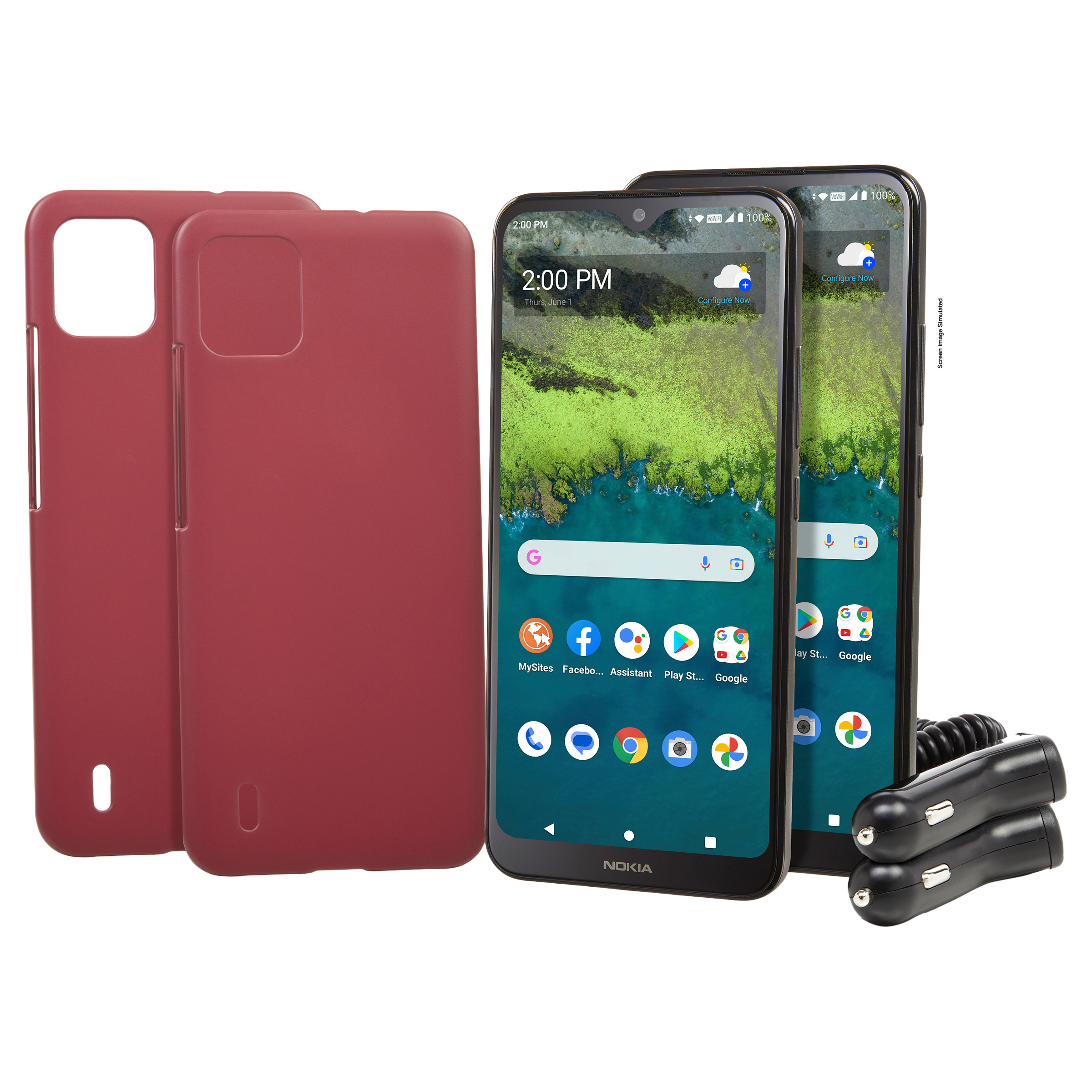 Nokia C110 6.3" 2-pack HCD+LCD Tracfone w/1500 Talk/Text/Data | HSN