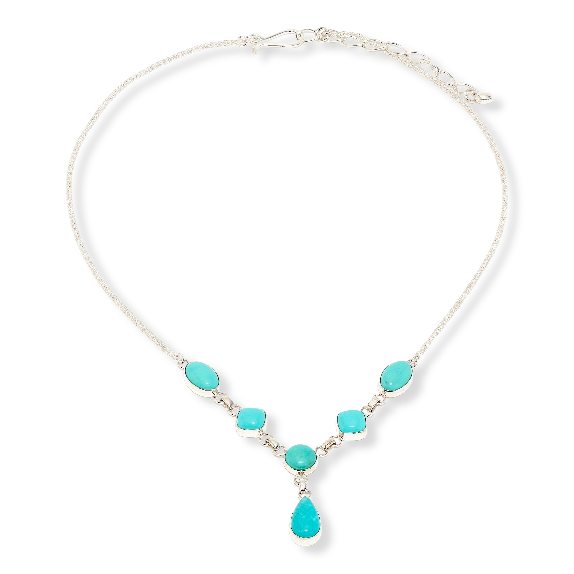 Jay King Baja Turquoise Multi-Stone Sterling Silver Chain Necklace | HSN