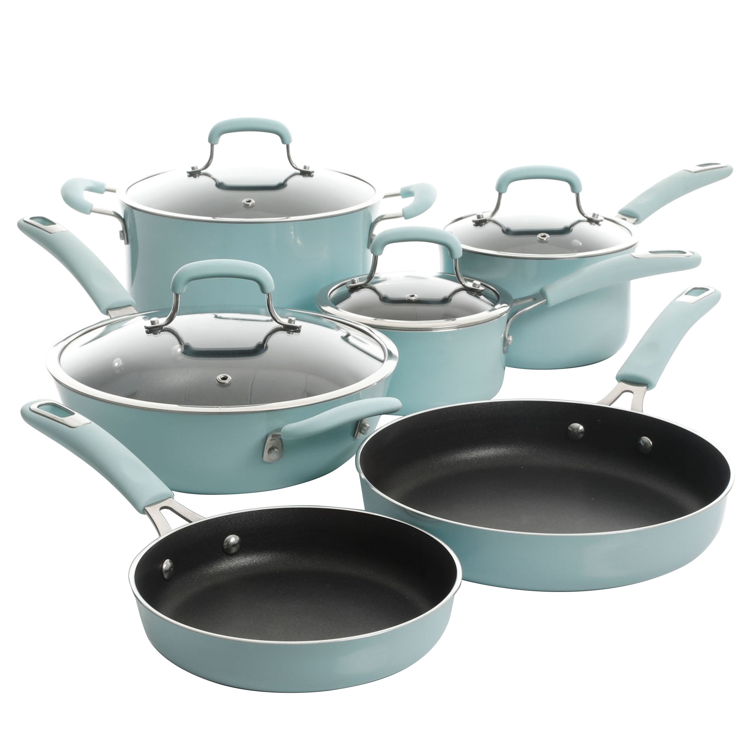 Kenmore Elite Andover 10pc Nonstick Aluminum Cookware Set - Blue | HSN