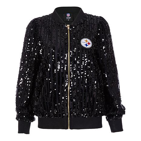 (HSN) Officially Licensed NFL Womens Sequin Jacket by Cuce – Steelers ...