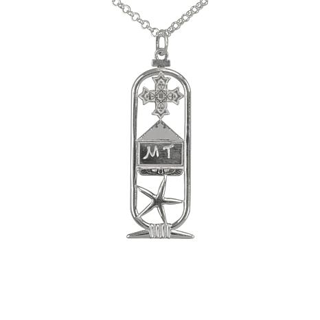 Sterling Silver Personalized Cartouche Necklace - 23386746 | HSN
