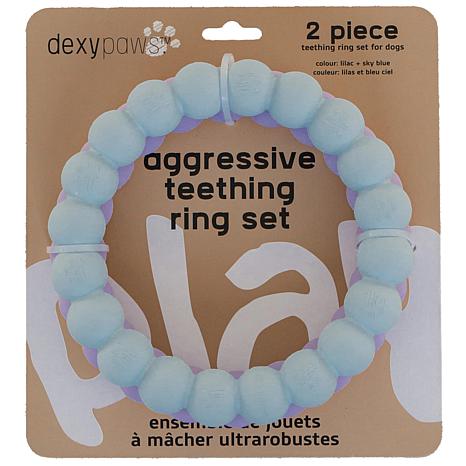 SuperChew Rings Aggressive Chew Toy Set - Lilac & Sky Blue | HSN