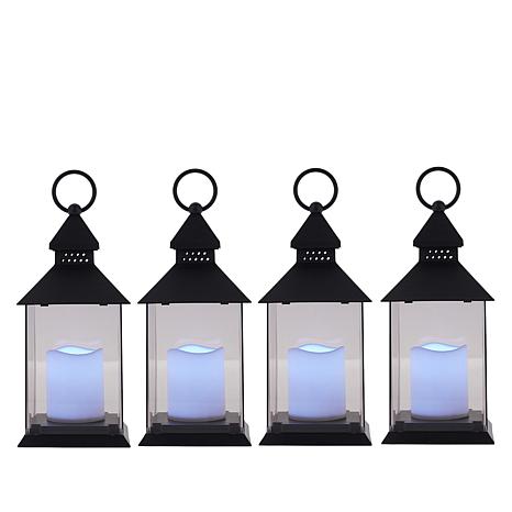 (HSN) Unmatched 4-pack LED Lanterns with Color-Changing Candles and 8 ...