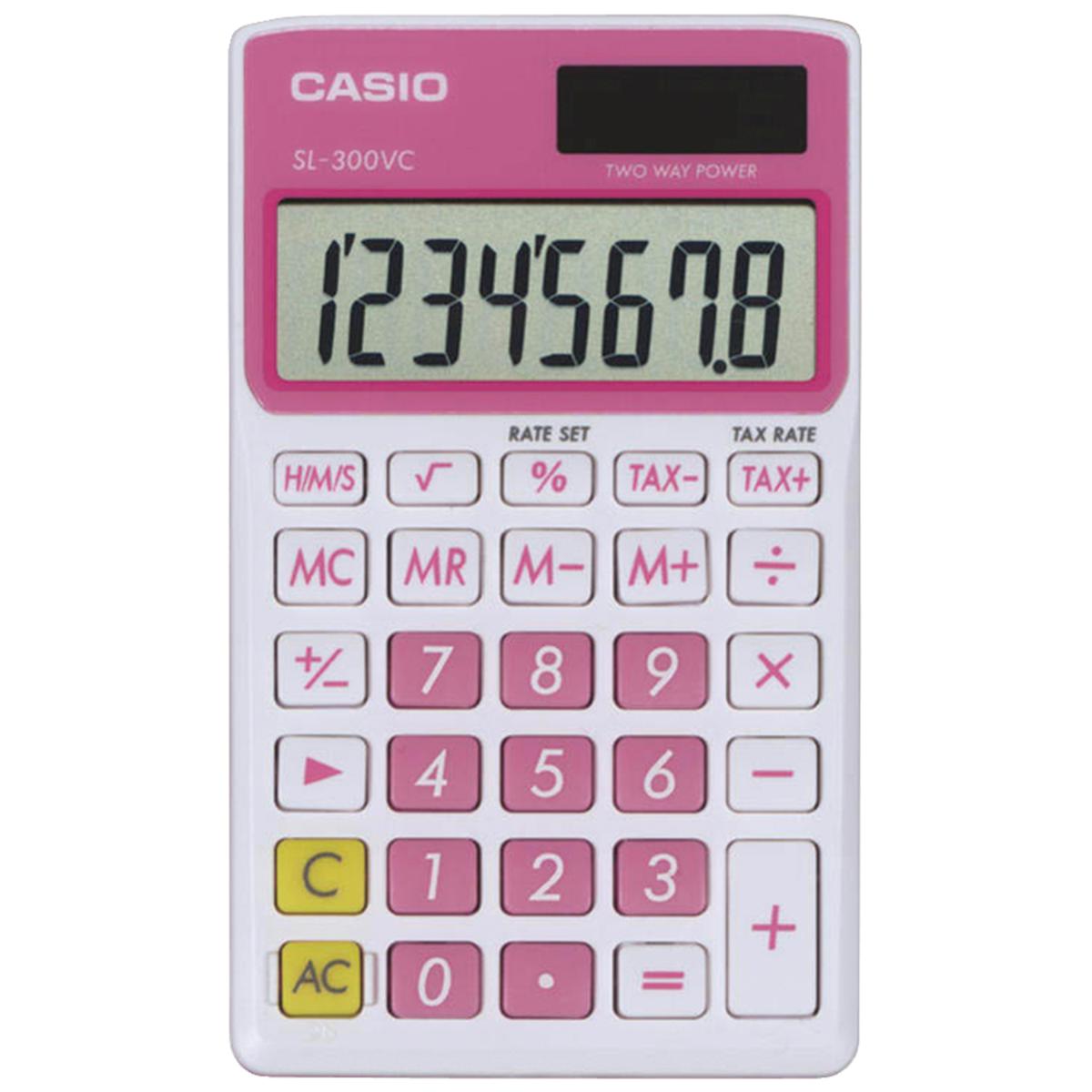 CASIO® SL300VCPLSIH Solar Wallet Calculator with 8-Digit Display ...