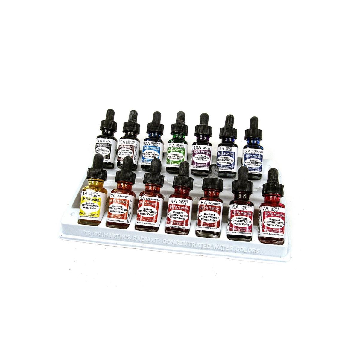 Dr. PH Martin's Radiant Concentrated Watercolor Set - 14 Colors - Set A ...