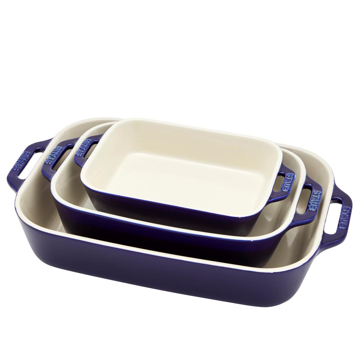 Staub Ceramic 3-Piece Rectangular Baking Dish Set - 20063604 | HSN