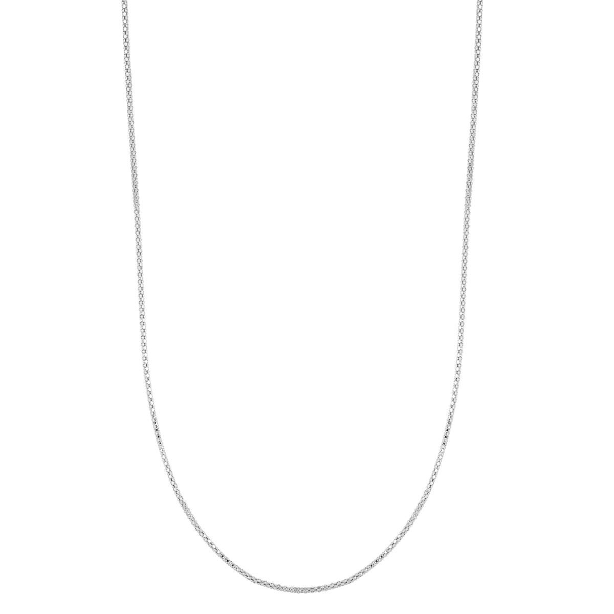 Sterling Silver Polished and Diamond-Cut Popcorn Chain Necklace - 22" | HSN
