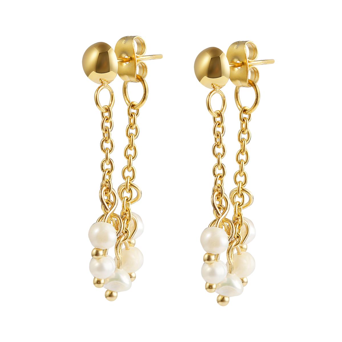 Stately Steel Stainless Steel Pearl Chain Drop Earrings 20565756 Hsn