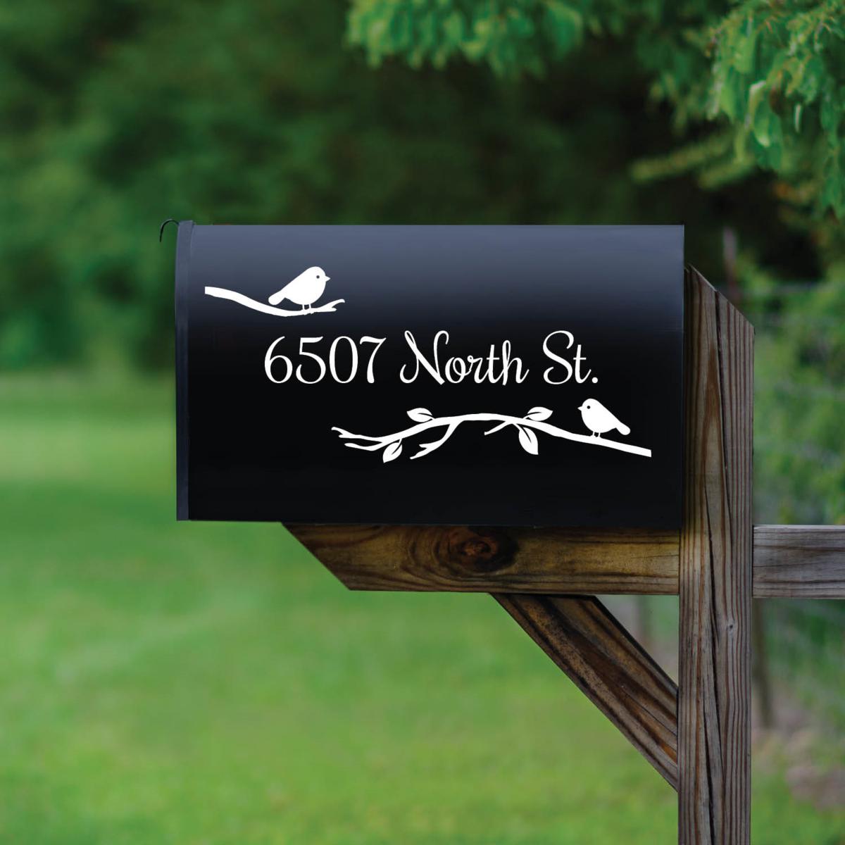 Birds Of A Feather Personalized White Mailbox Decal | HSN