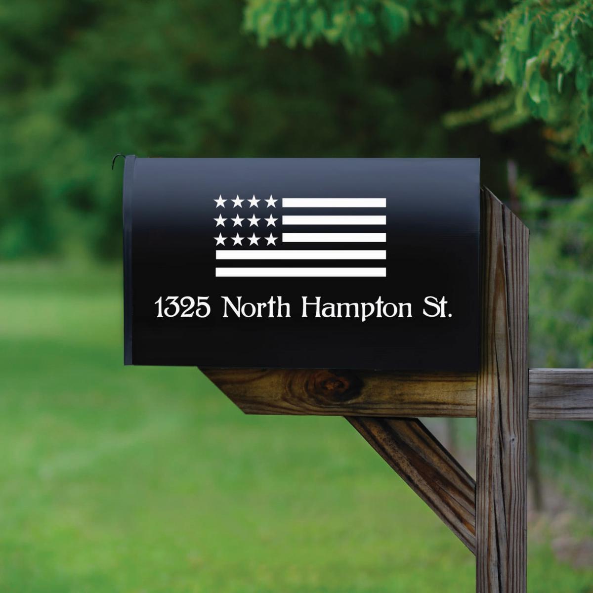 American Flag Personalized Mailbox - White Decal - 20582750 | HSN