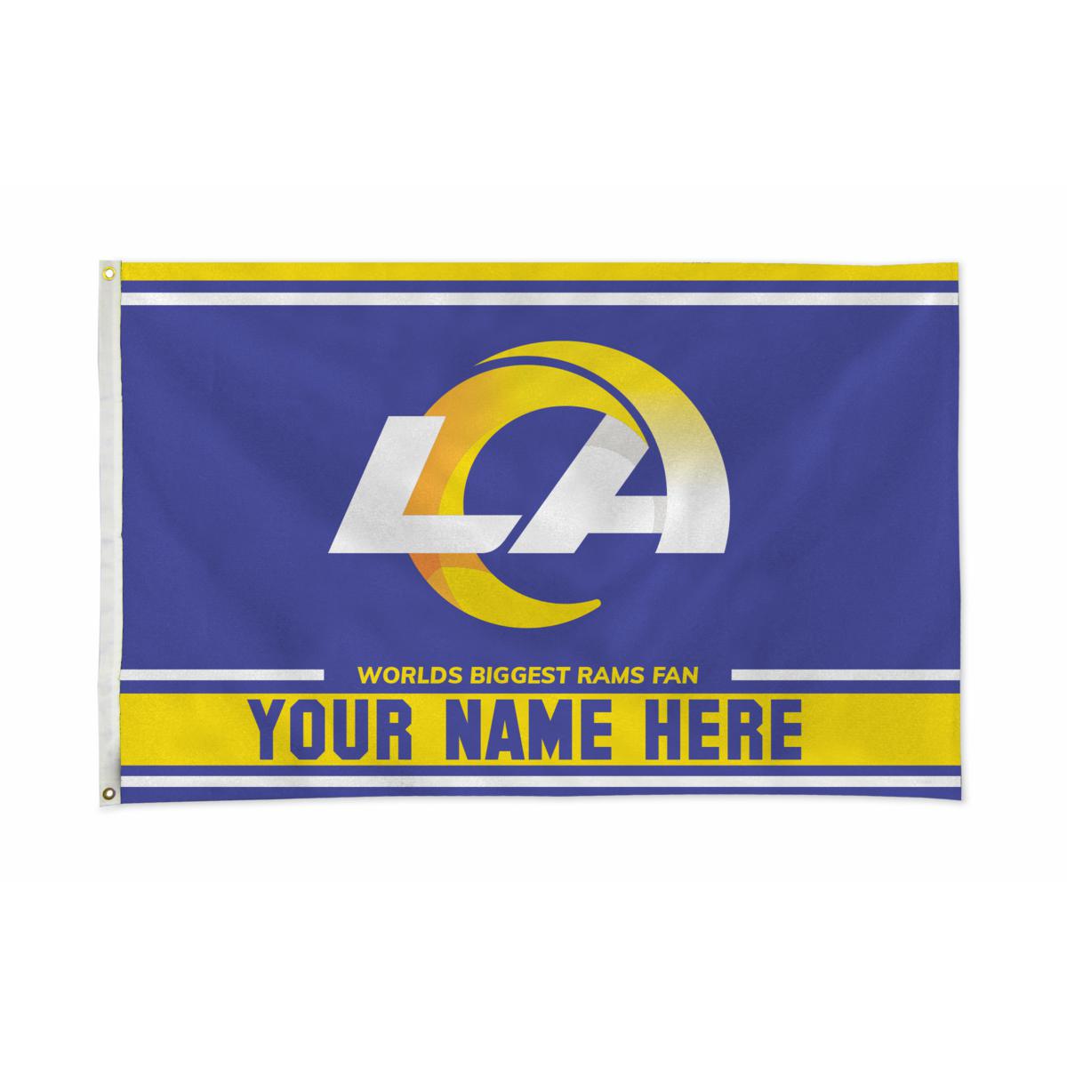 Officially Licensed NFL Los Angeles Rams Personalized Banner Flag ...