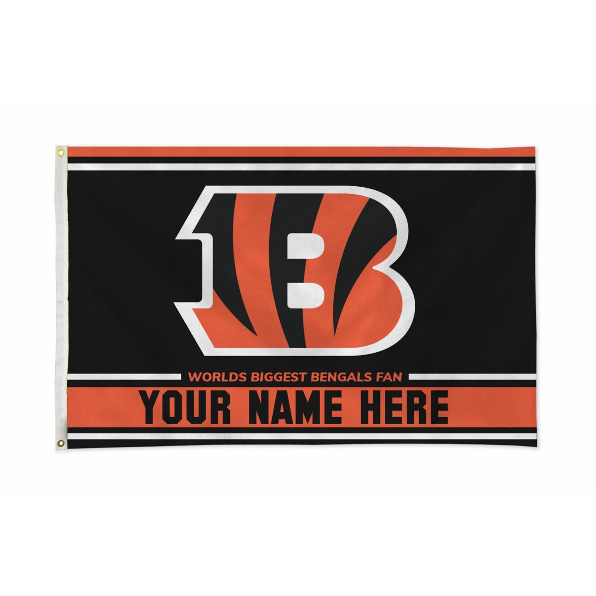 Officially Licensed NFL Cincinnati Bengals Personalized Banner Flag ...