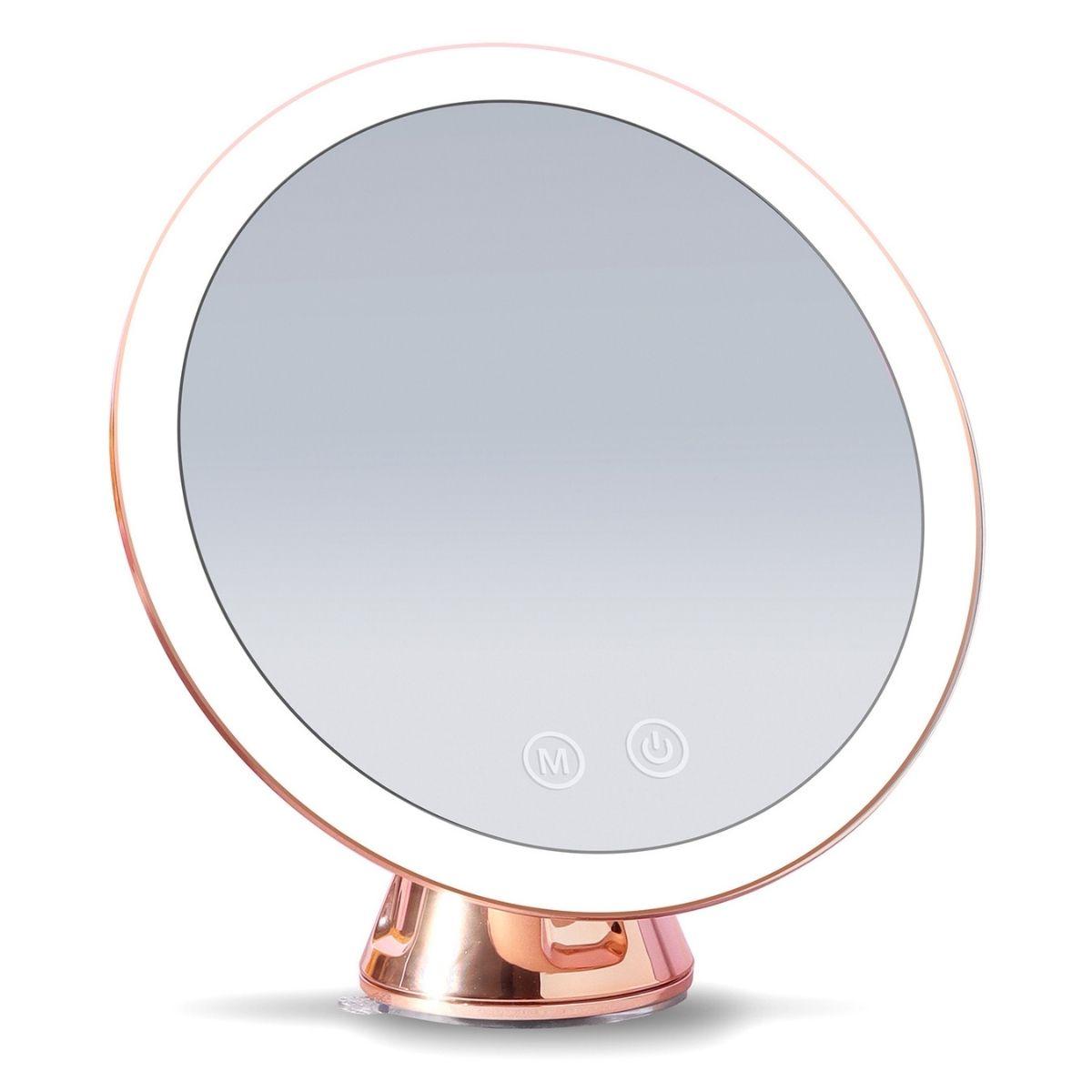 Fancii Lana Rechargeable 10X Rose Gold Round Mirror | HSN