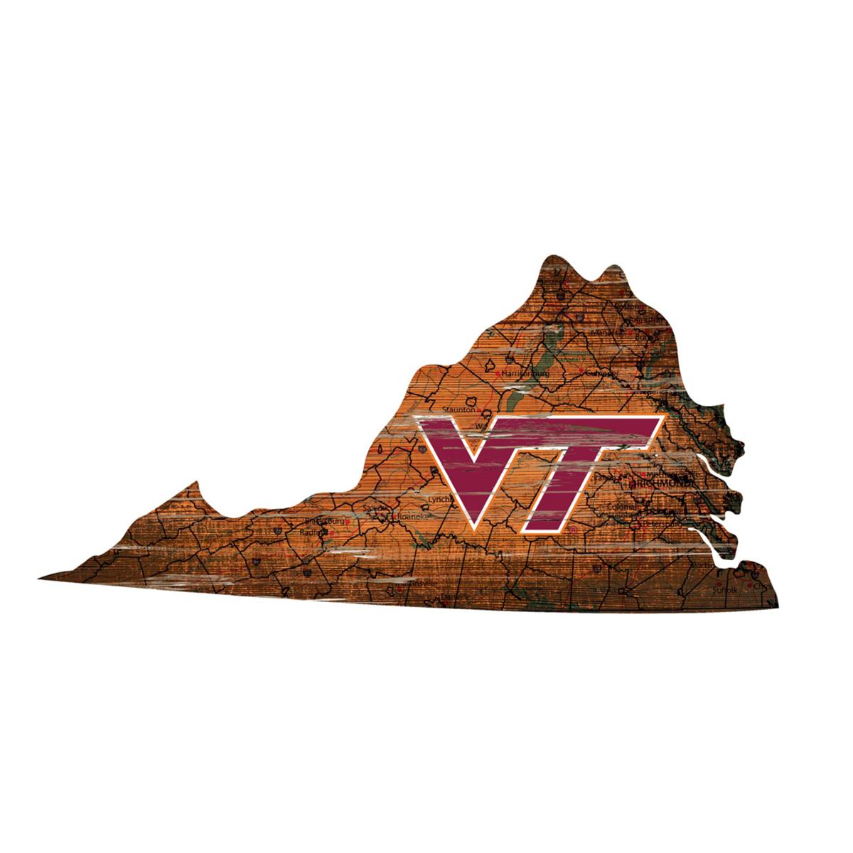 Officially Licensed NCAA Virginia Tech University State Sign w/ Logo ...
