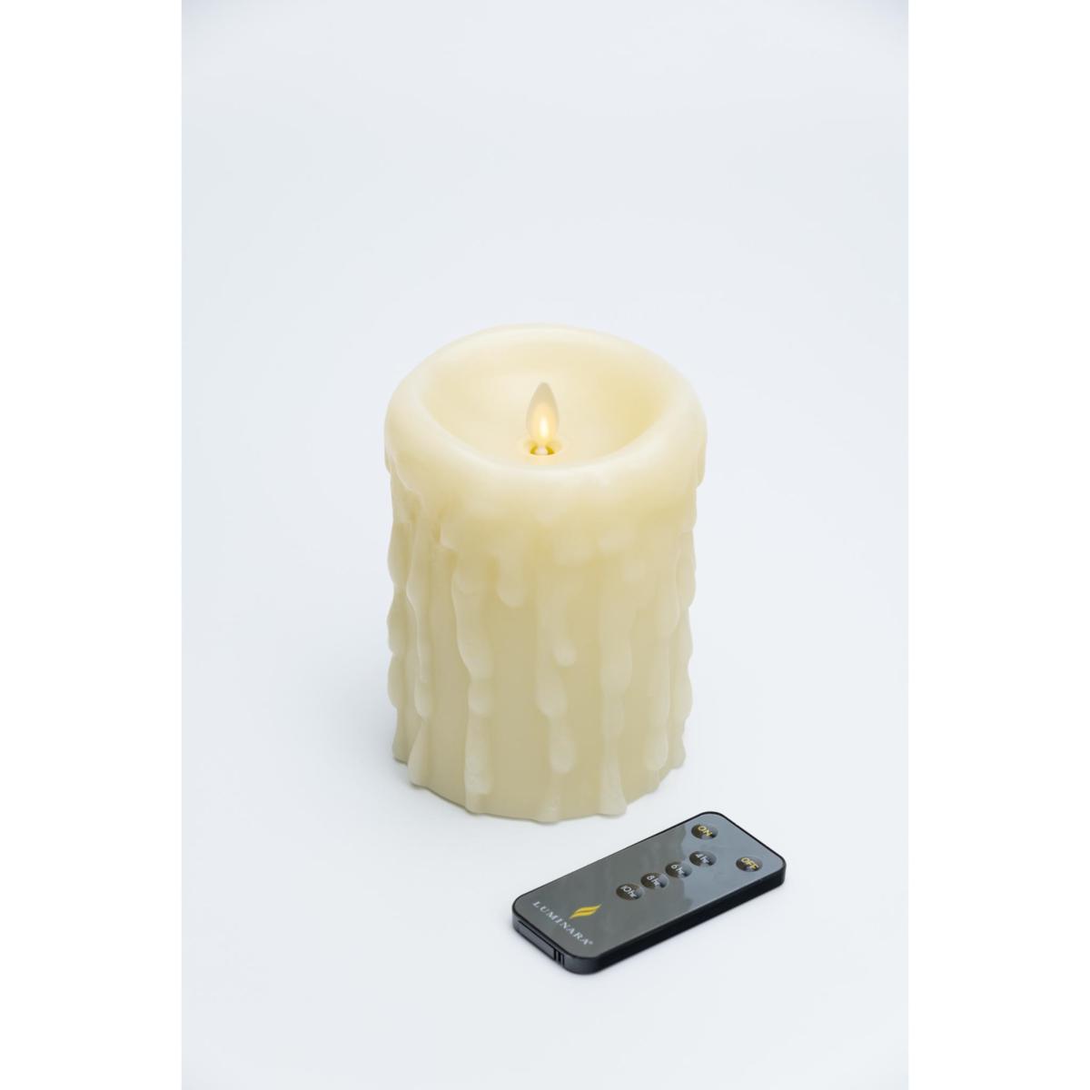 Luminara 5" Tall Heavy Wax Drip Flameless Candle with Remote Control ...