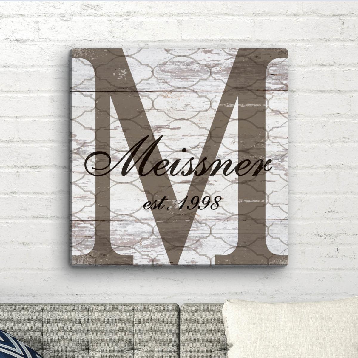 Large Family Initial Personalized 16x16 Canvas - 20878051 | HSN
