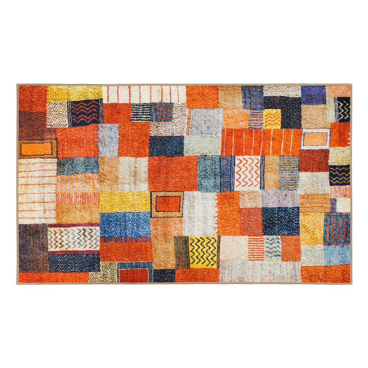 My Magic Carpet Patchwork Multicolor Washable Rug - 10089619 | HSN
