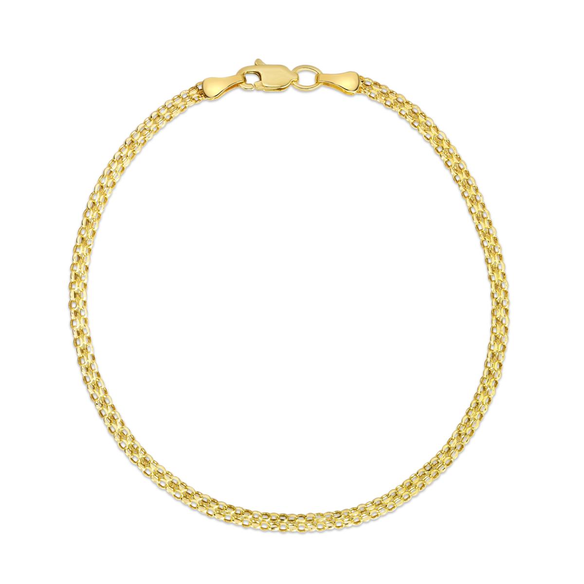 14K Yellow Gold 2-Row Chain Bismark 7-1/4" Bracelet | HSN