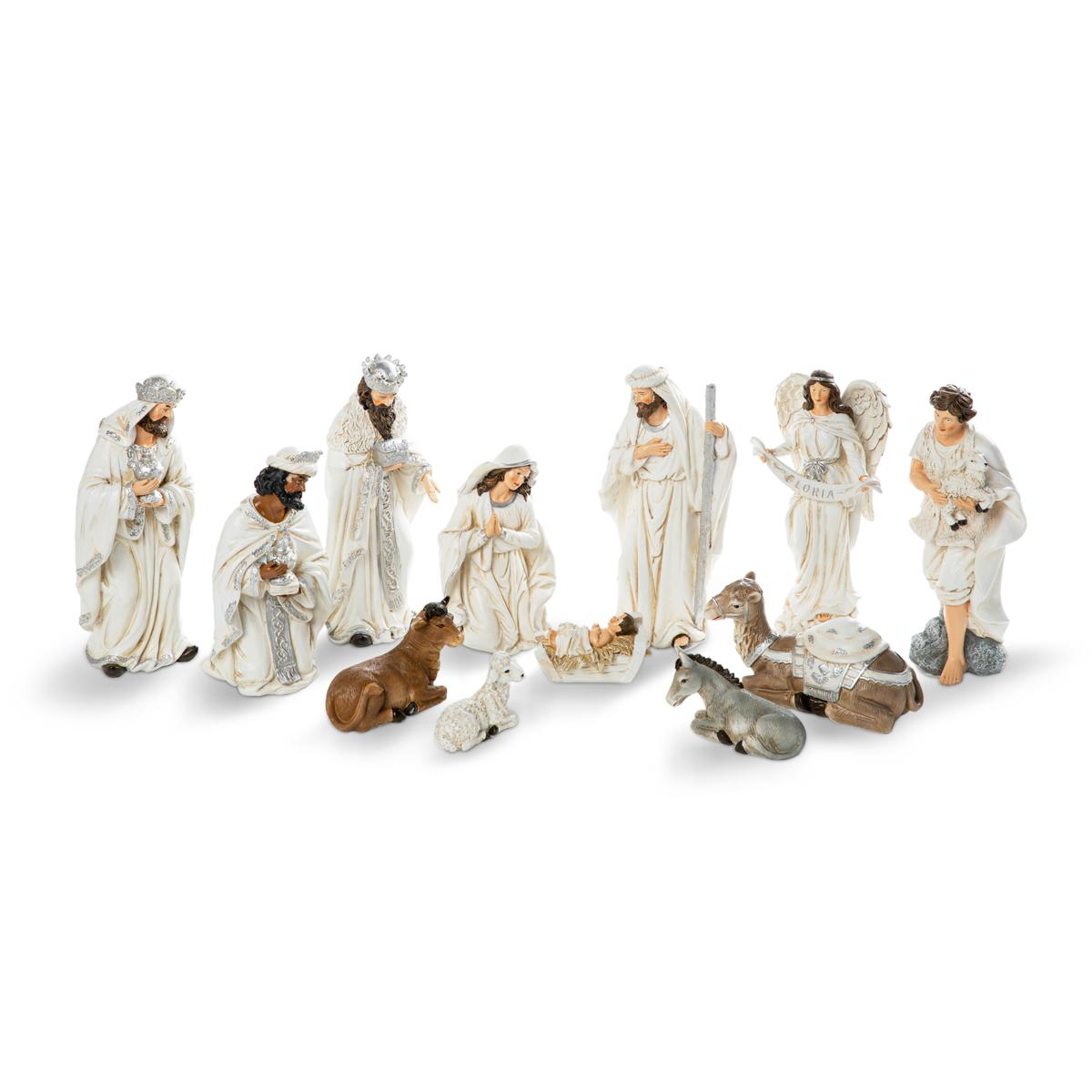 Glitzhome 12pcs Ivory Resin Nativity Figurine Set - 22187786 | HSN