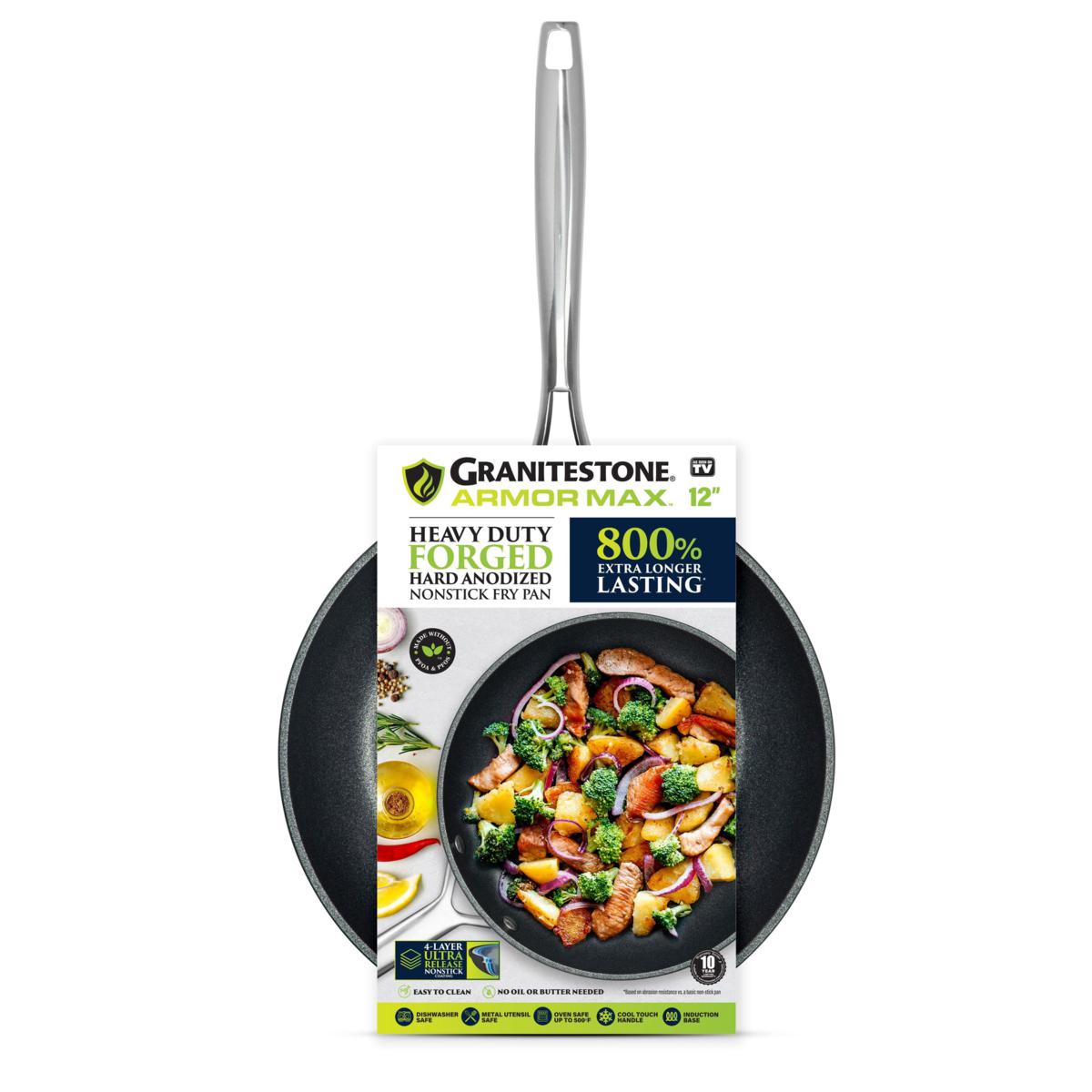 Granitestone Armor Max 12'' Hard Anodized Nonstick Fry Pan | HSN