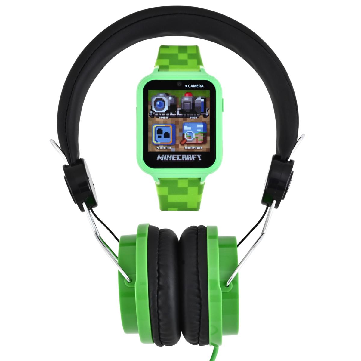 Minecraft Creeper Unisex Child Smart Watch and Headphone Set - Green | HSN