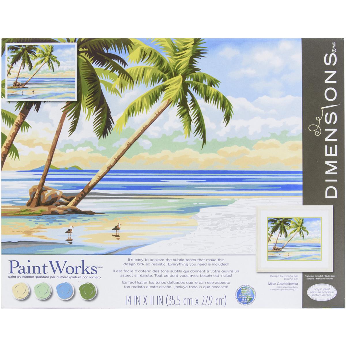 Paint Works 14"x11" Paint By Number Kit - Tropical View - 22757767 | HSN