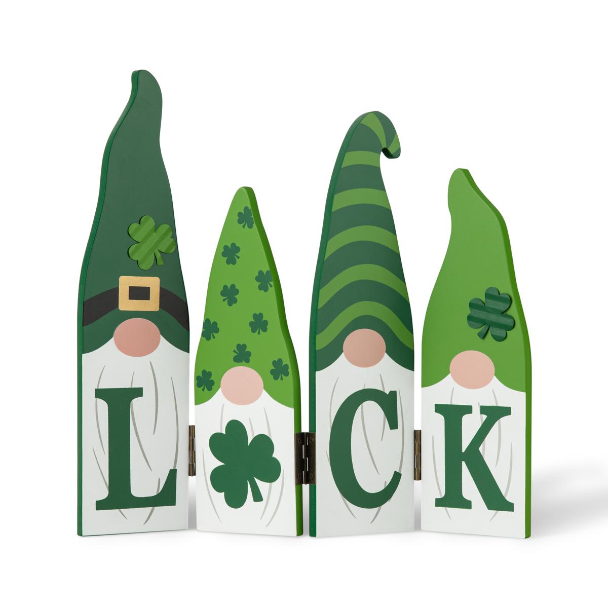 Glitzhome 12.25in L St. Patrick's Wooden Luck Shamrock Gnome Decor ...
