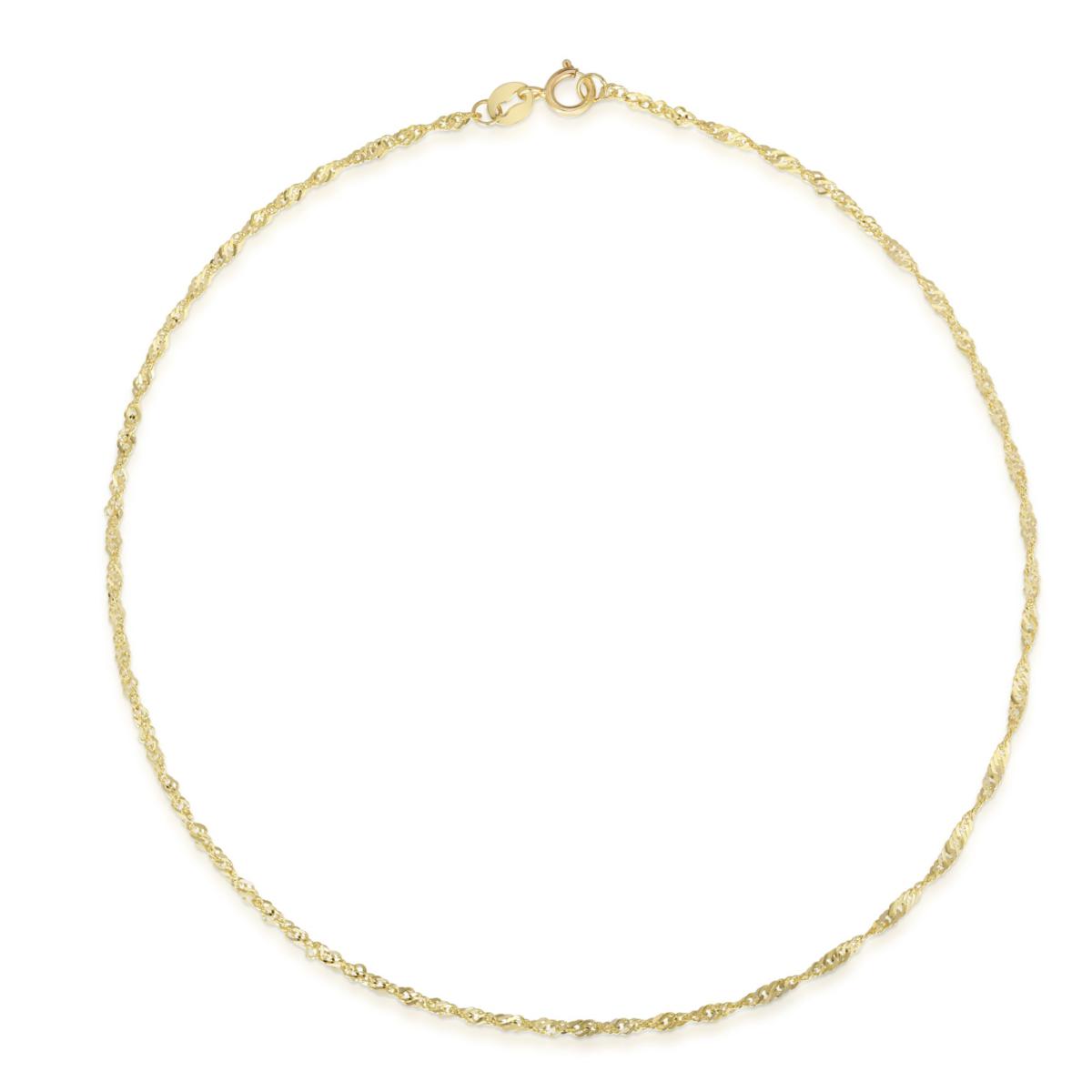 14K Gold Singapore Chain 10" Anklet | HSN