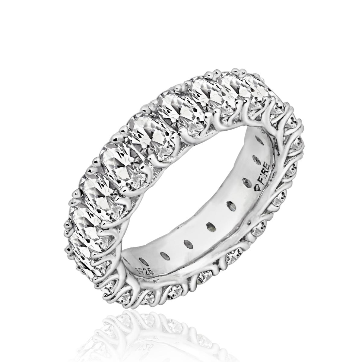 Radiance by Absolute™ Simulated Diamond Oval Prong-Set Eternity Ring | HSN